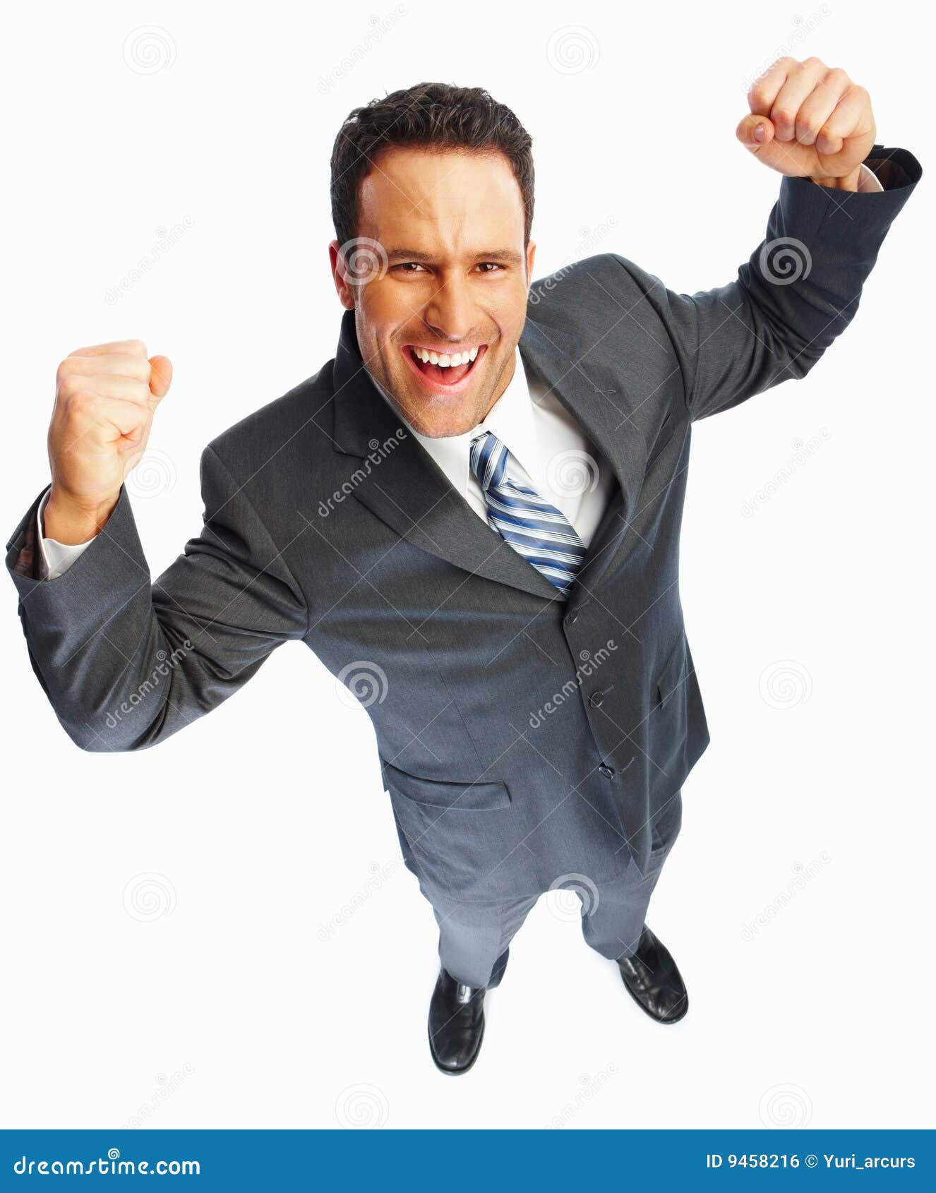 Excited Young Business Man Over White Stock Photo - Image of ...