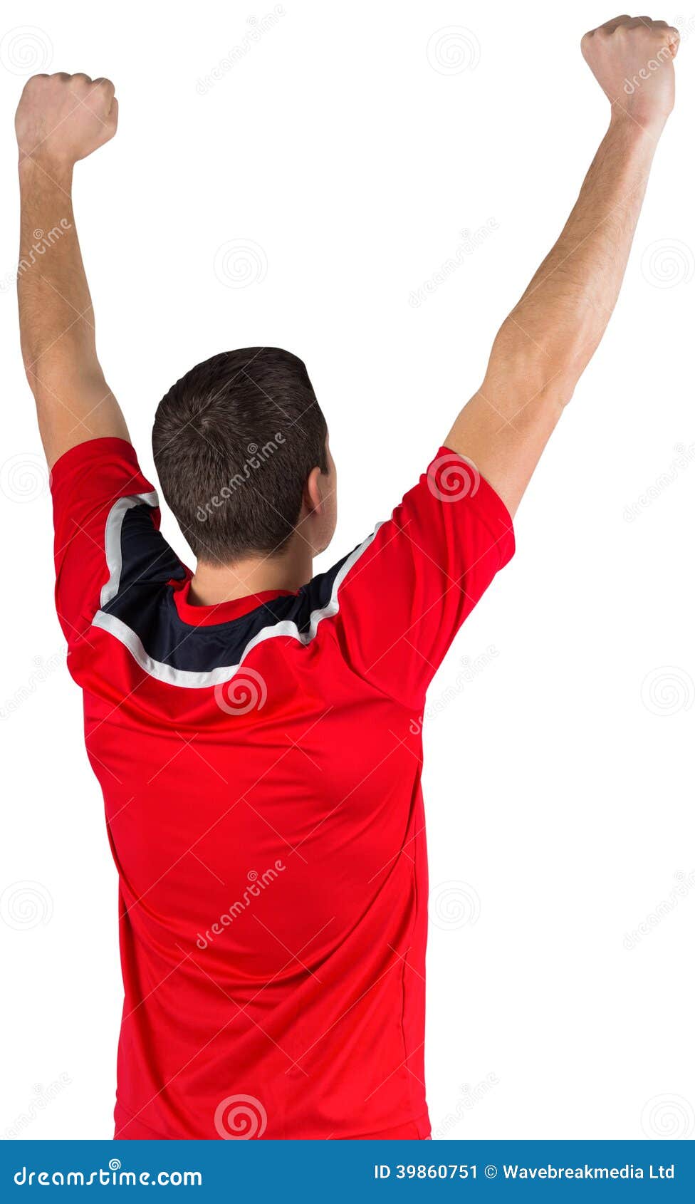 Excited Young Football Player Cheering Stock Image - Image of sport ...