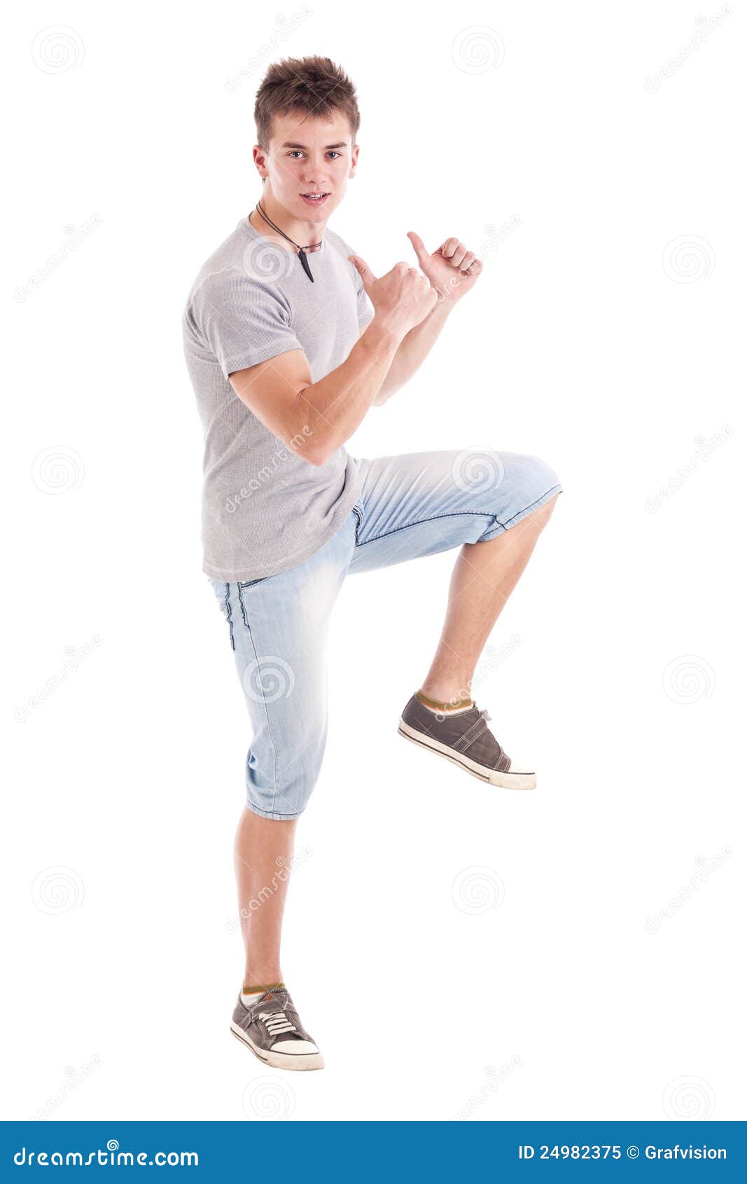 Excited young man stock image. Image of studio, shouting - 24982375