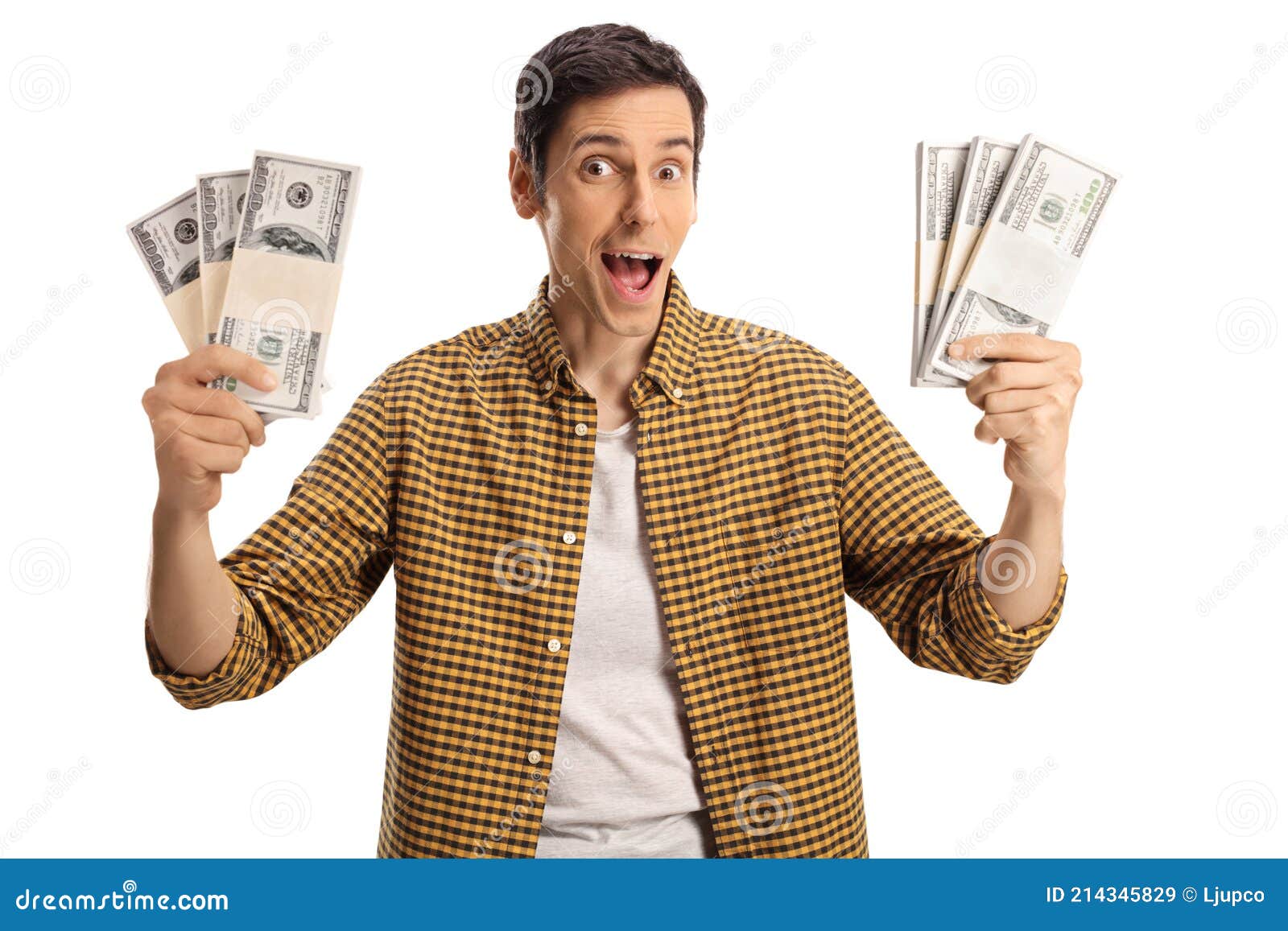 Excited Young Man Holding Cash Money Stock Image - Image of male ... Excited Young Man Holding Cash Money Stock Image - Image of male ...