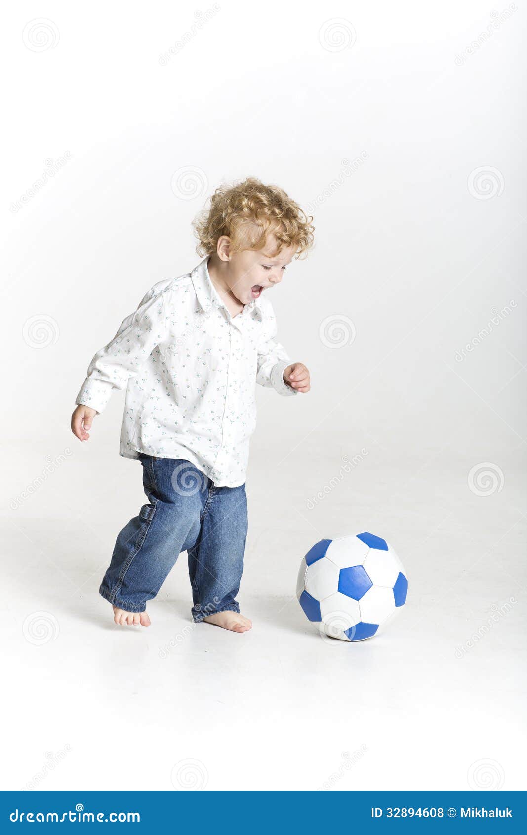Excited Young Soccer Player Stock Photo - Image of white, fascination ...