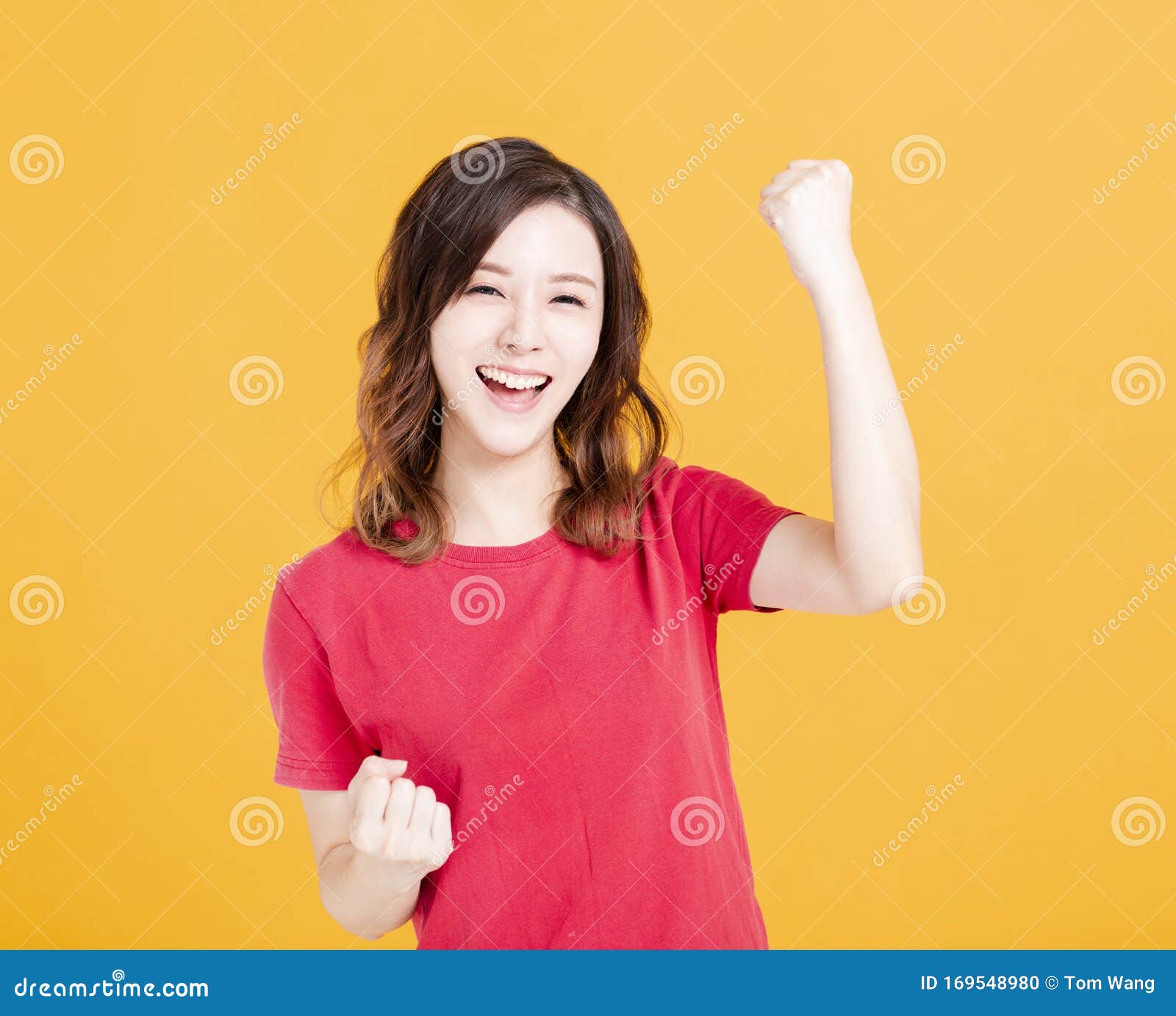 Excited Young Woman with Success Gesture Stock Photo - Image of good ...