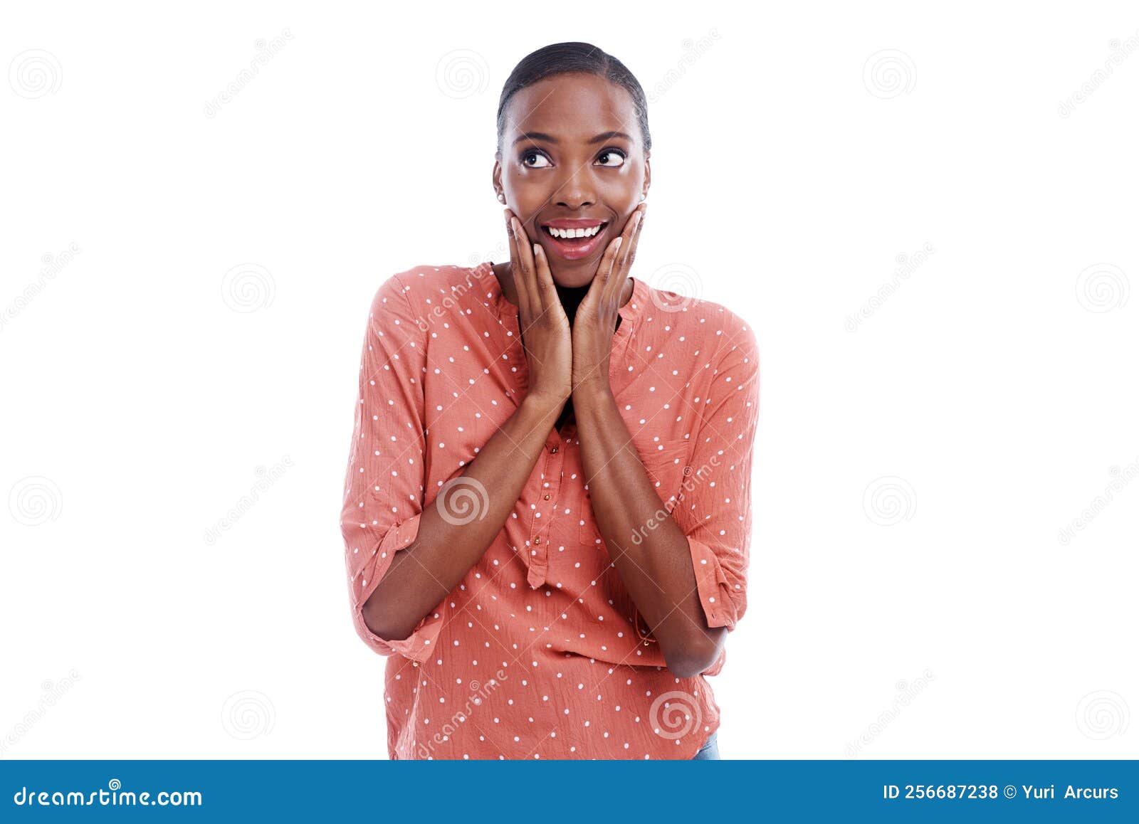 This is so Exciting. an Attractive Young Woman Looking Shy. Stock Photo ...