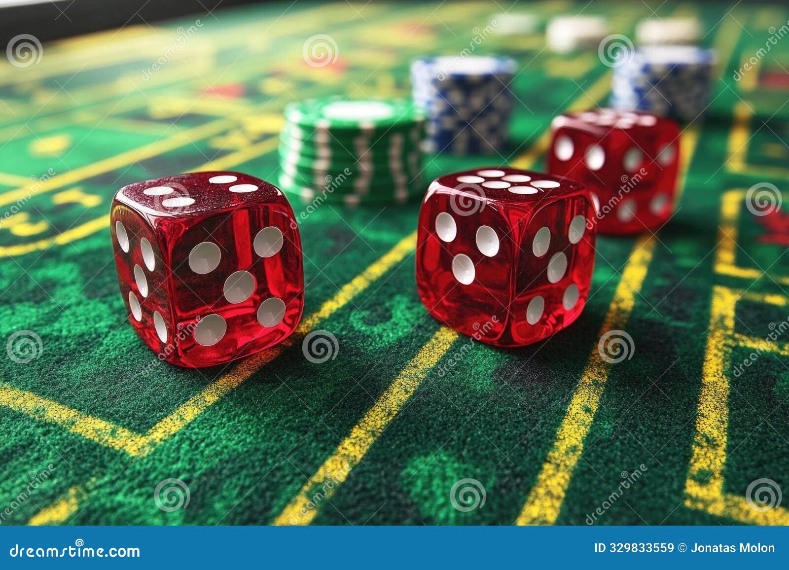 Exciting Dice Game On Green Poker Table Leads To Big Wins With Double ...