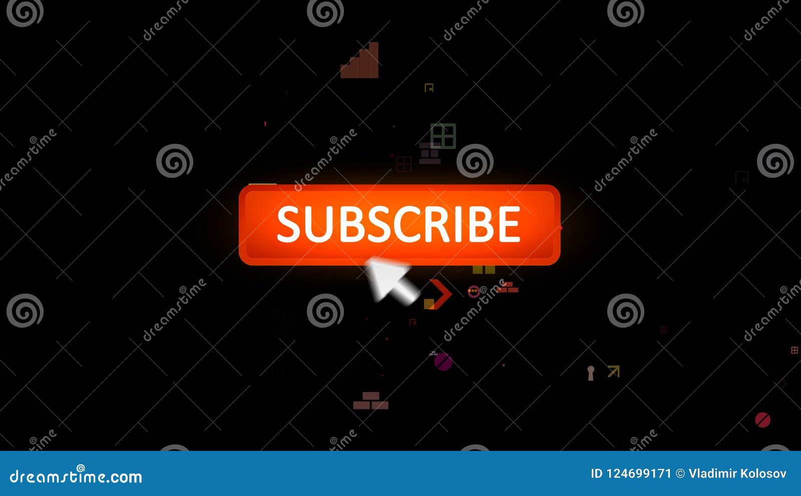 Orange Subscribe Icon with an Arrow Stock Illustration - Illustration ...