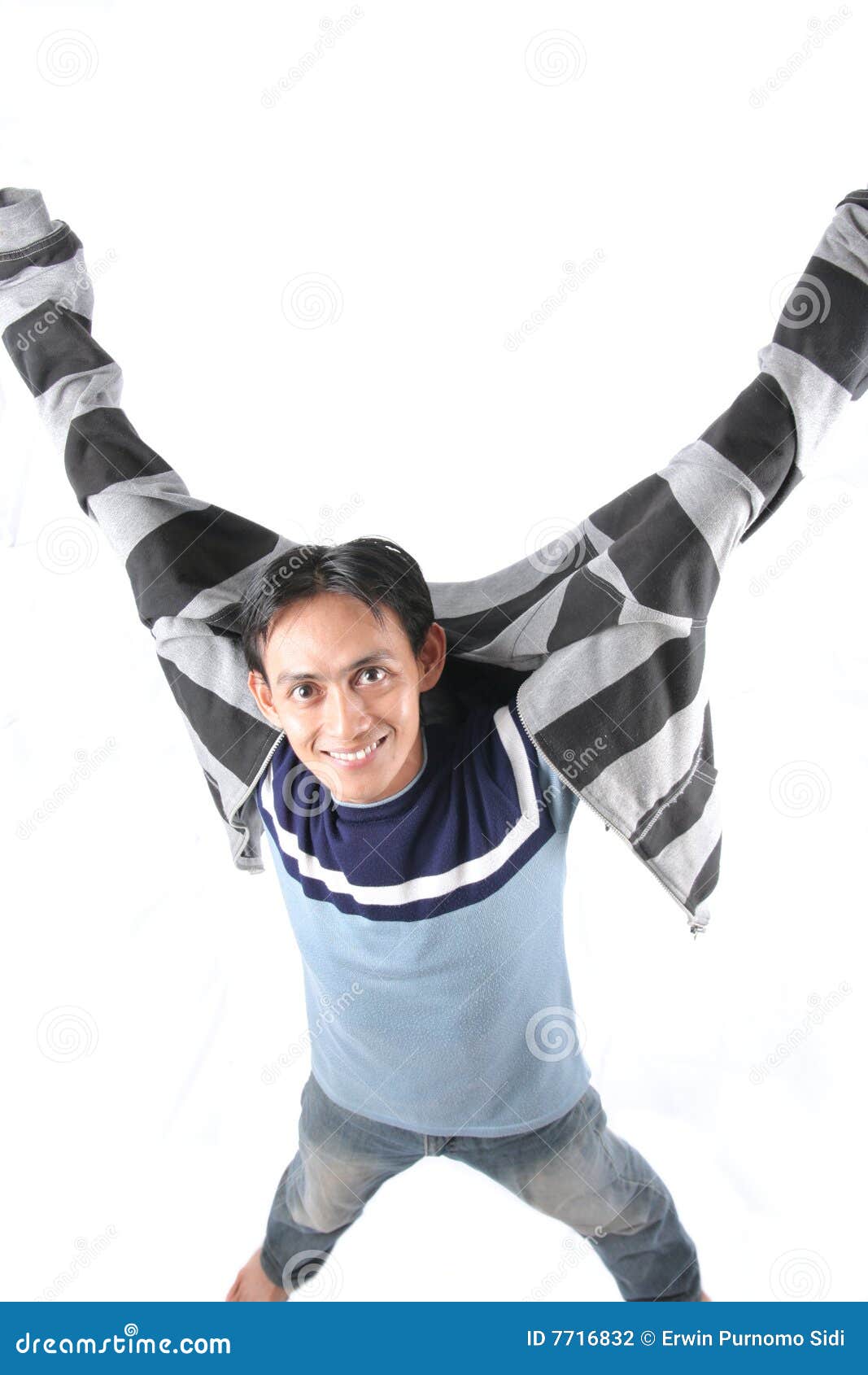 Exciting man stock photo. Image of smiling, open, high - 7716832