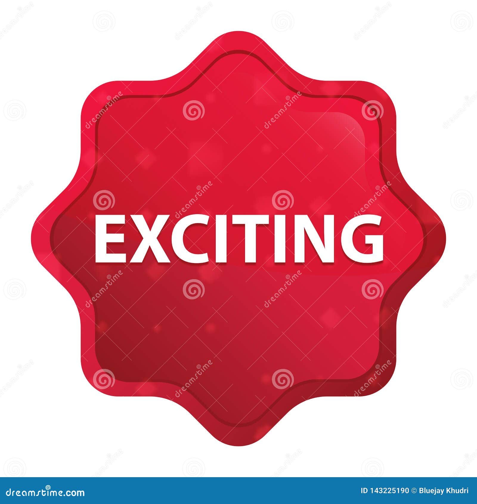 Exciting Misty Rose Red Starburst Sticker Button Stock Illustration ...