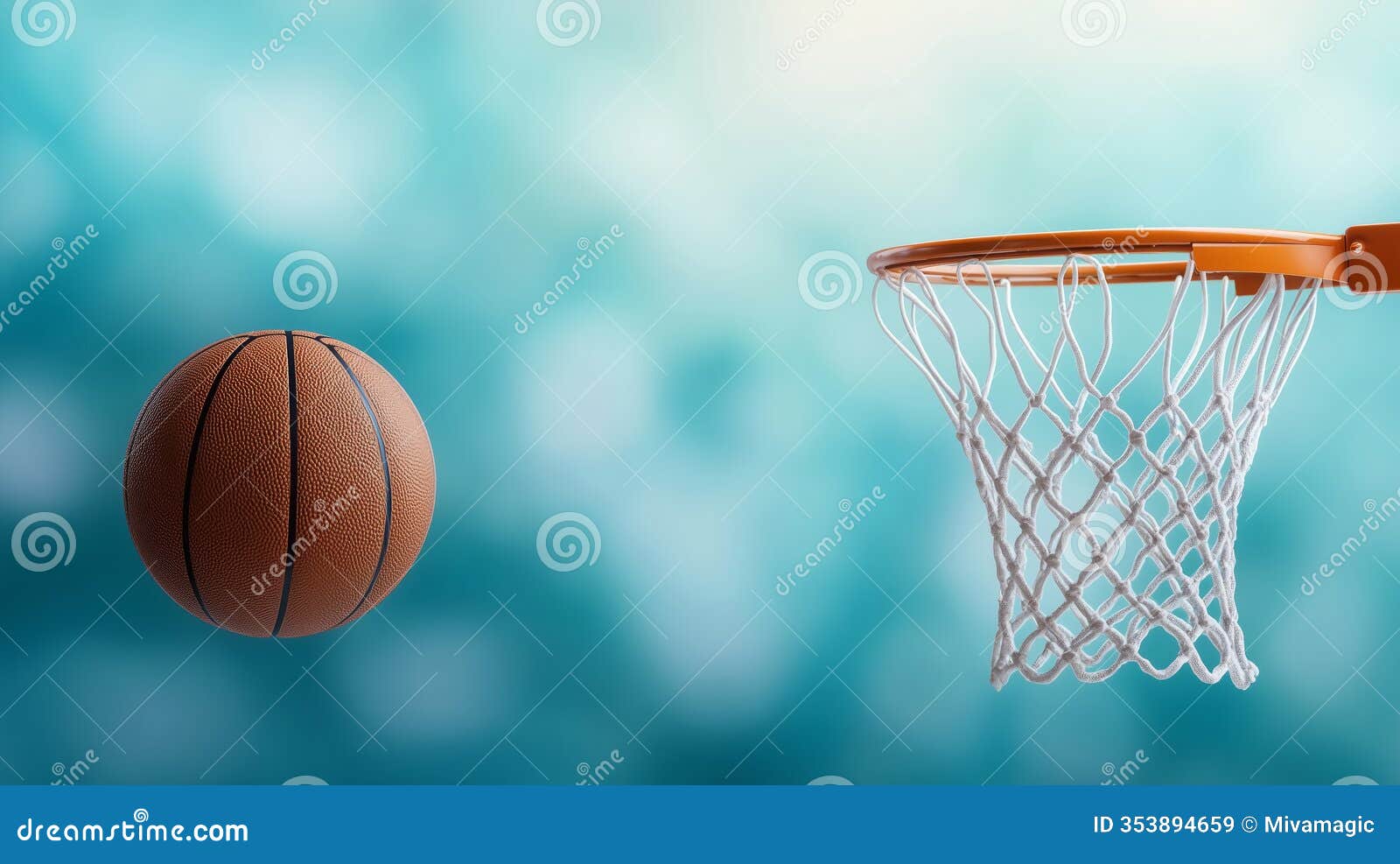 Basketball Approaching Hoop In Action-packed Game Blurred Crowd In The ...
