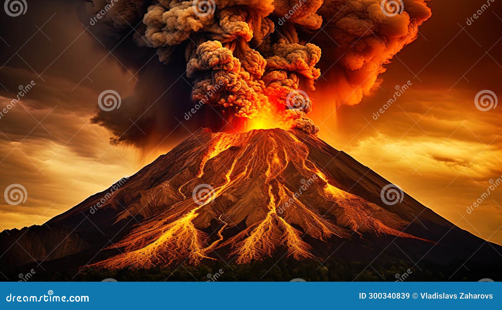 Exciting Scene: the Moment when the Volcano Reveals His Fire Stock ...