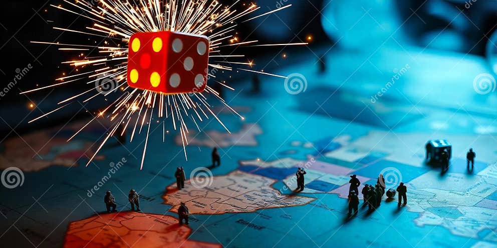 Exciting Tabletop Gaming Session Featuring Dice, a Map, and Miniatures ...