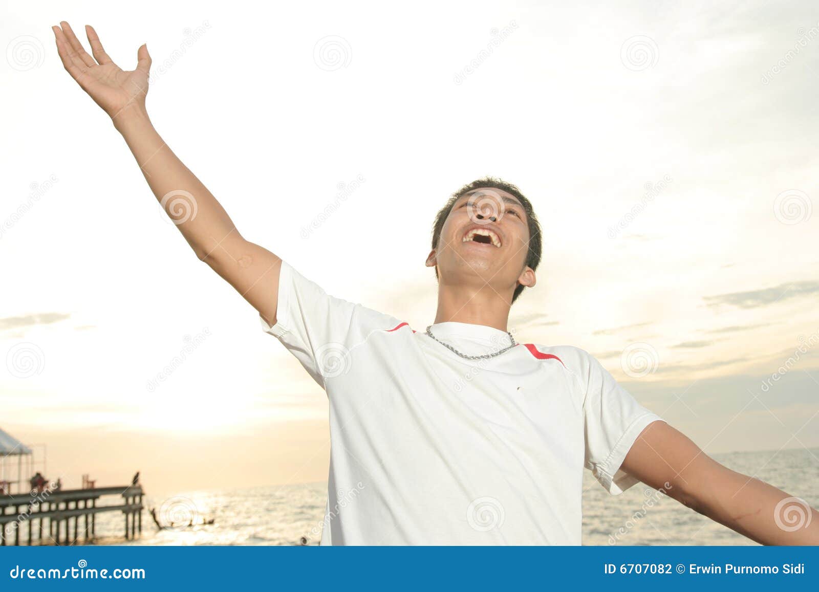 Exciting at tropical beach stock photo. Image of happy - 6707082