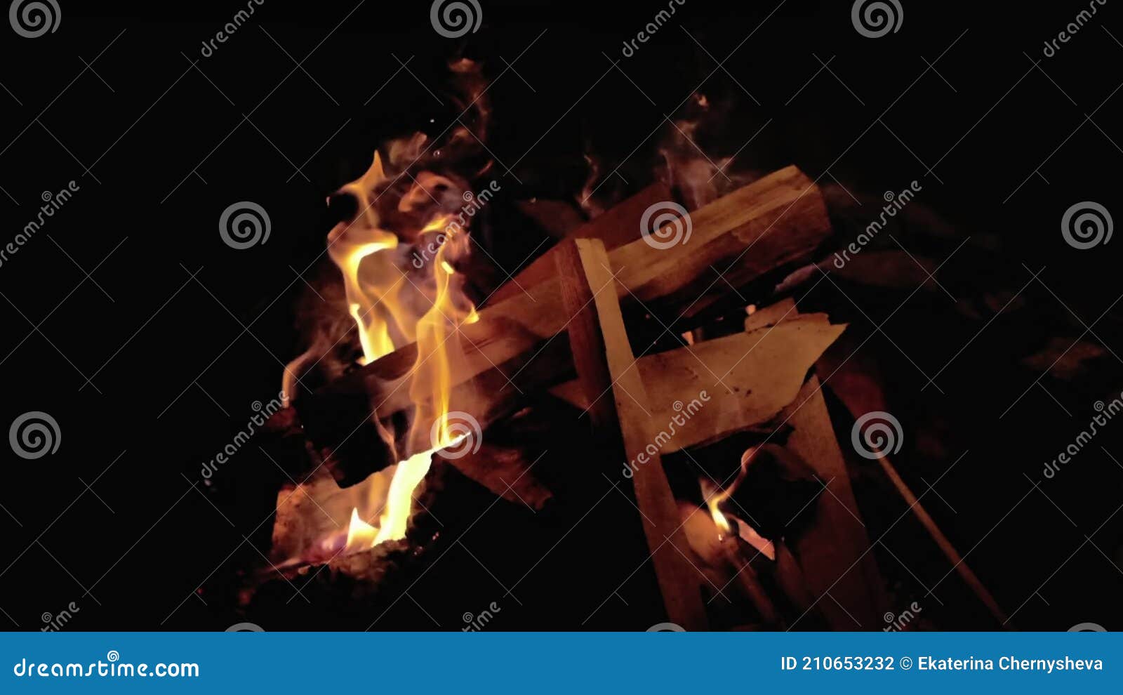 Exciting Video of a Blazing Bonfire with Sparks and Particles. Bonfire ...