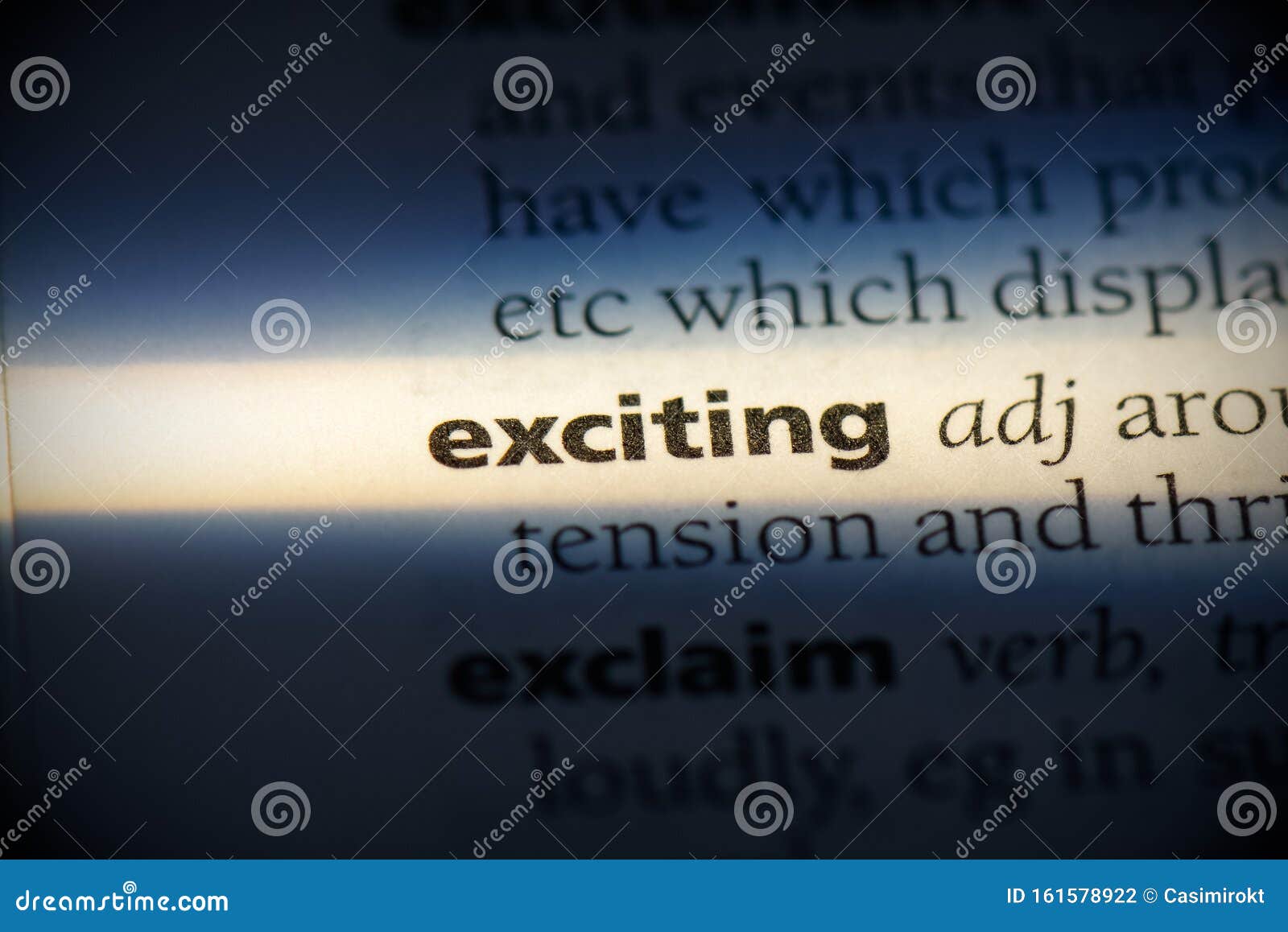 Exciting stock photo. Image of detail, definition, dictionary - 161578922