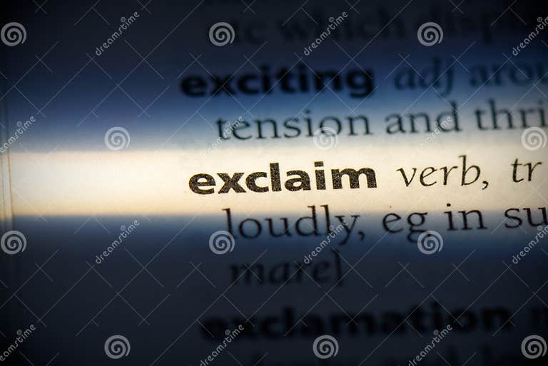 Exclaim stock image. Image of dictionary, education - 161578647
