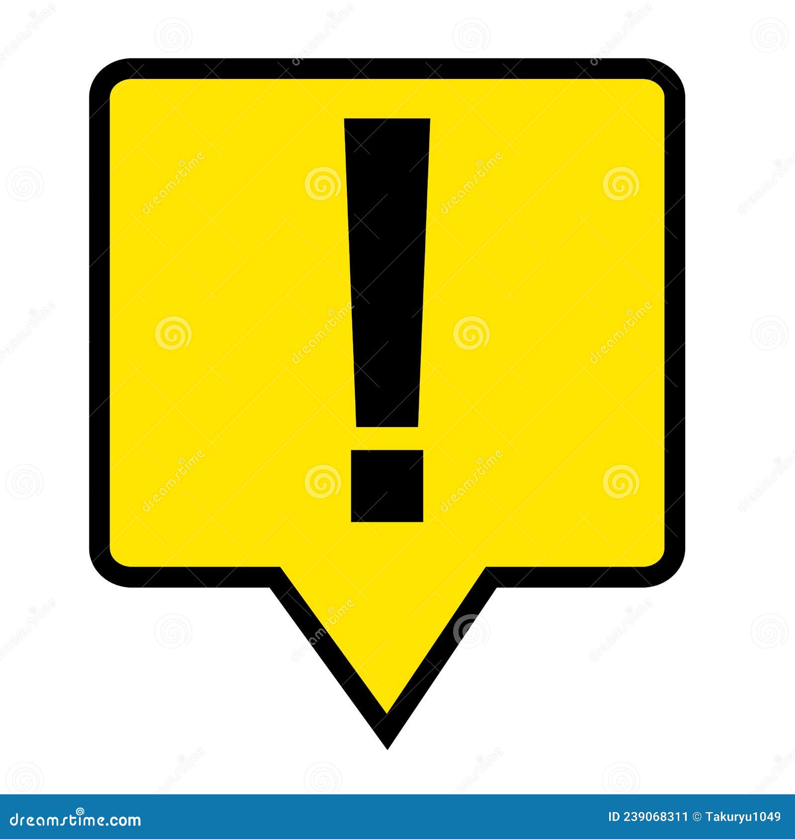 Exclamation Balloon Icon Meaning Caution, Danger or Alert. Vectors ...