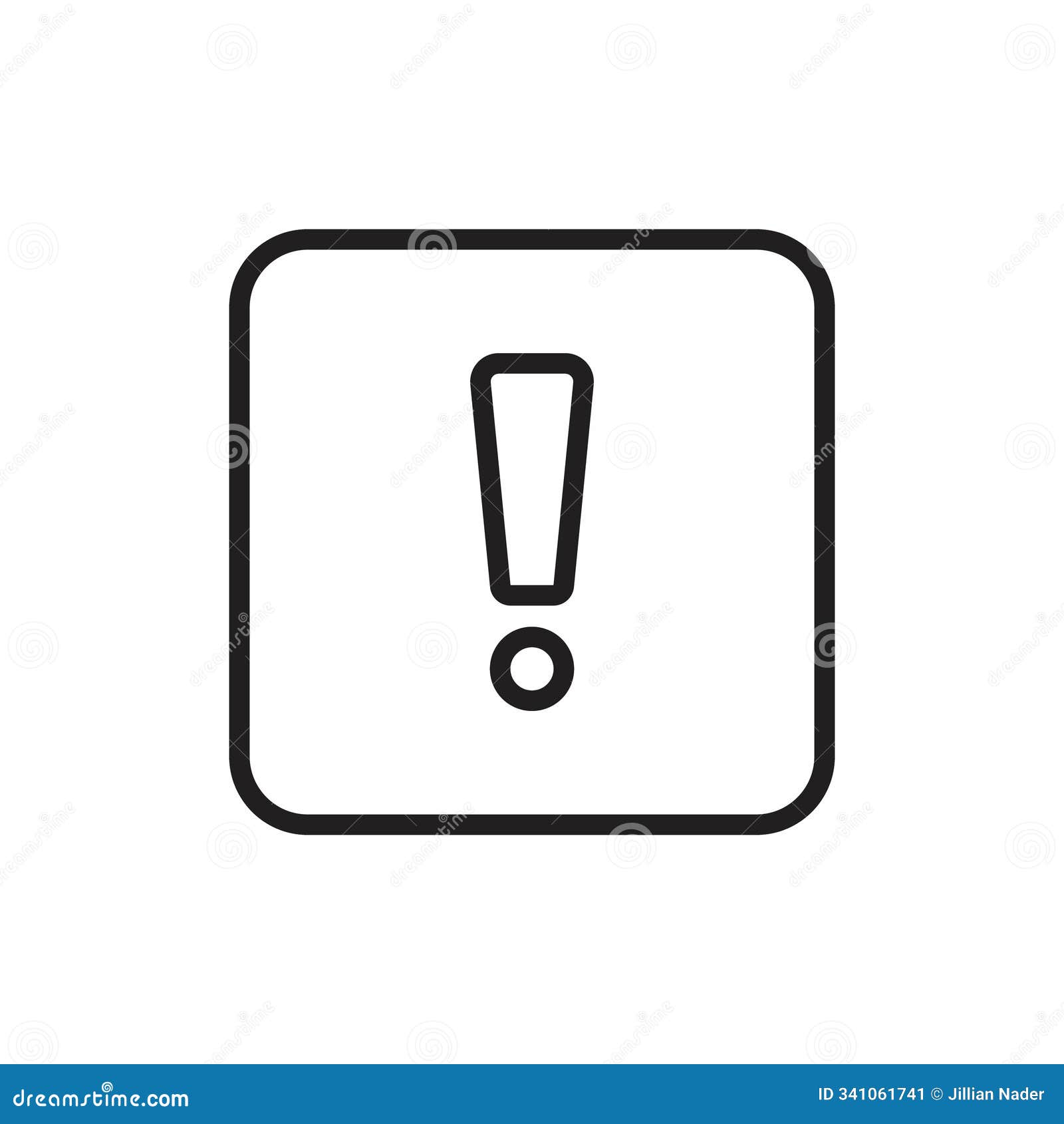 Exclamation Button Icon Simple Thin Outline Stock Illustration ...