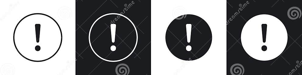 Exclamation Button Vecor Icon Set Stock Illustration - Illustration of ...