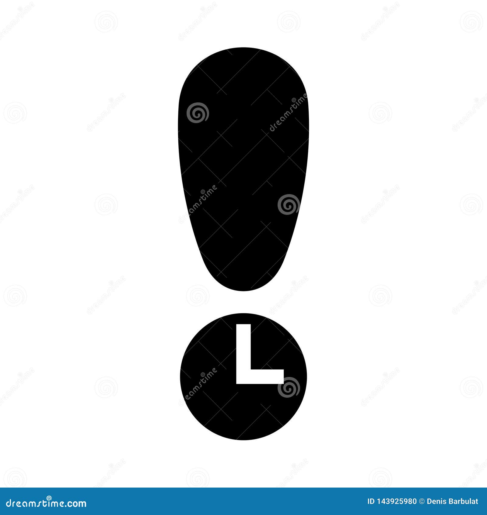 Exclamation and Clock Point Stock Vector - Illustration of abstract ...