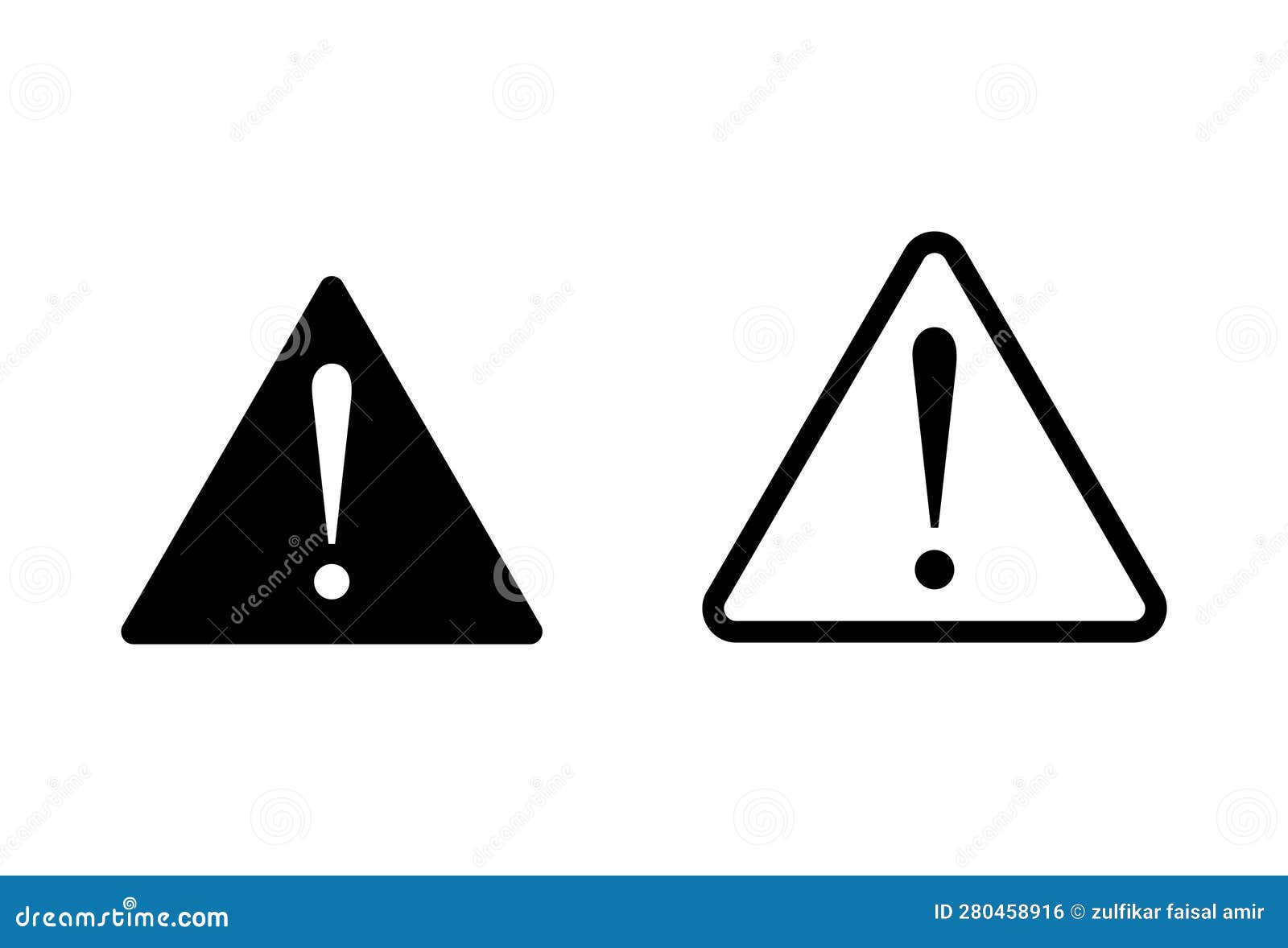 Exclamation Danger . Attention Sign Icon Set. Hazard Warning Attention ...