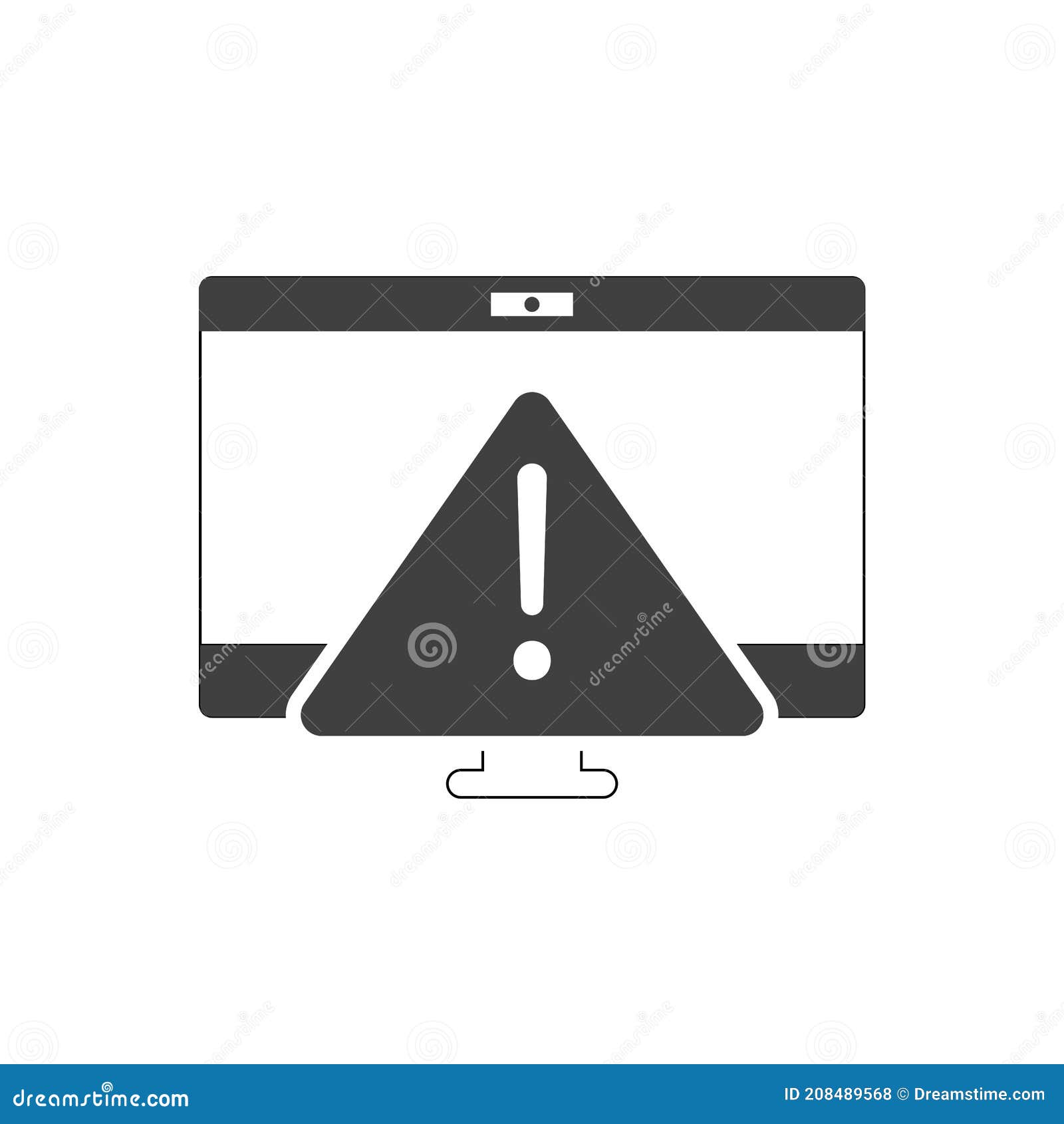 Exclamation Danger Sign on PC. Attention Sign Icon. Hazard Warning ...