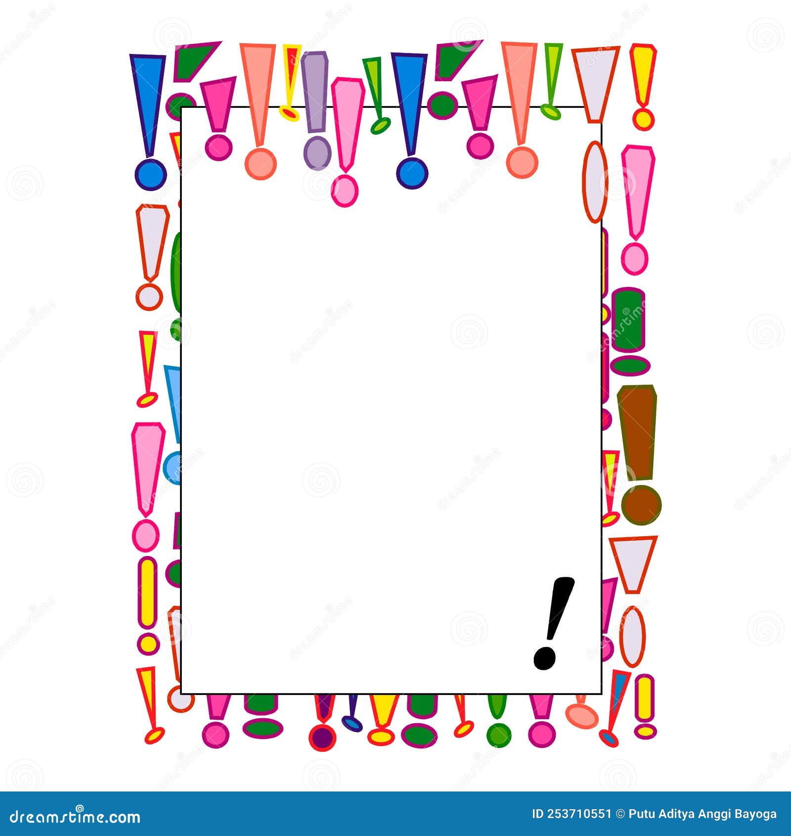 Exclamation frame template stock vector. Illustration of resources ...