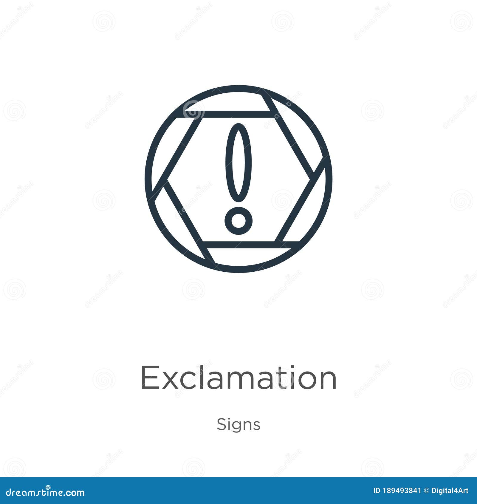 Exclamation Icon. Thin Linear Exclamation Outline Icon Isolated on ...