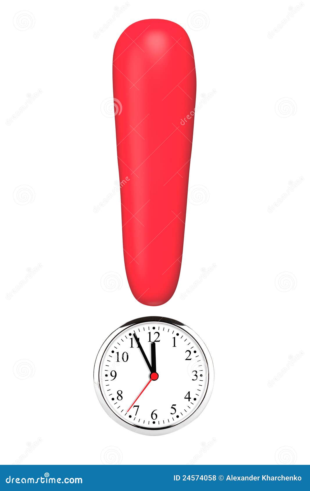 Exclamation Mark with Alarm Clock Stock Photo - Image of query ...