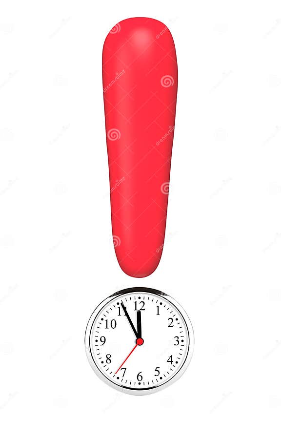Exclamation Mark with Alarm Clock Stock Photo - Image of query ...