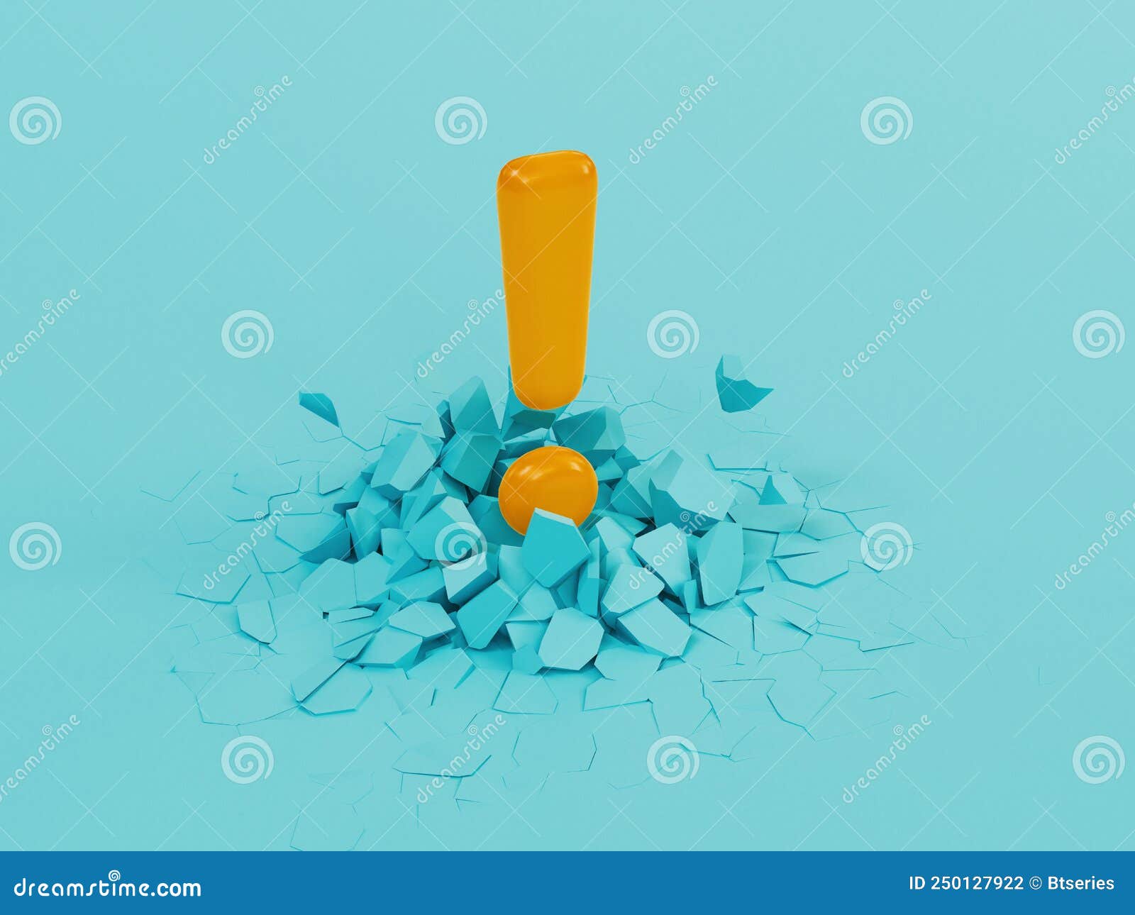 Exclamation Mark Alert Notification Ground Breaking Impact 3D ...