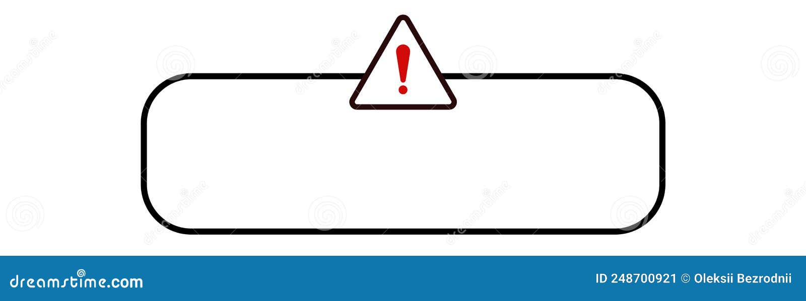 Exclamation Mark on Blank Rounded Frame Template Stock Vector ...