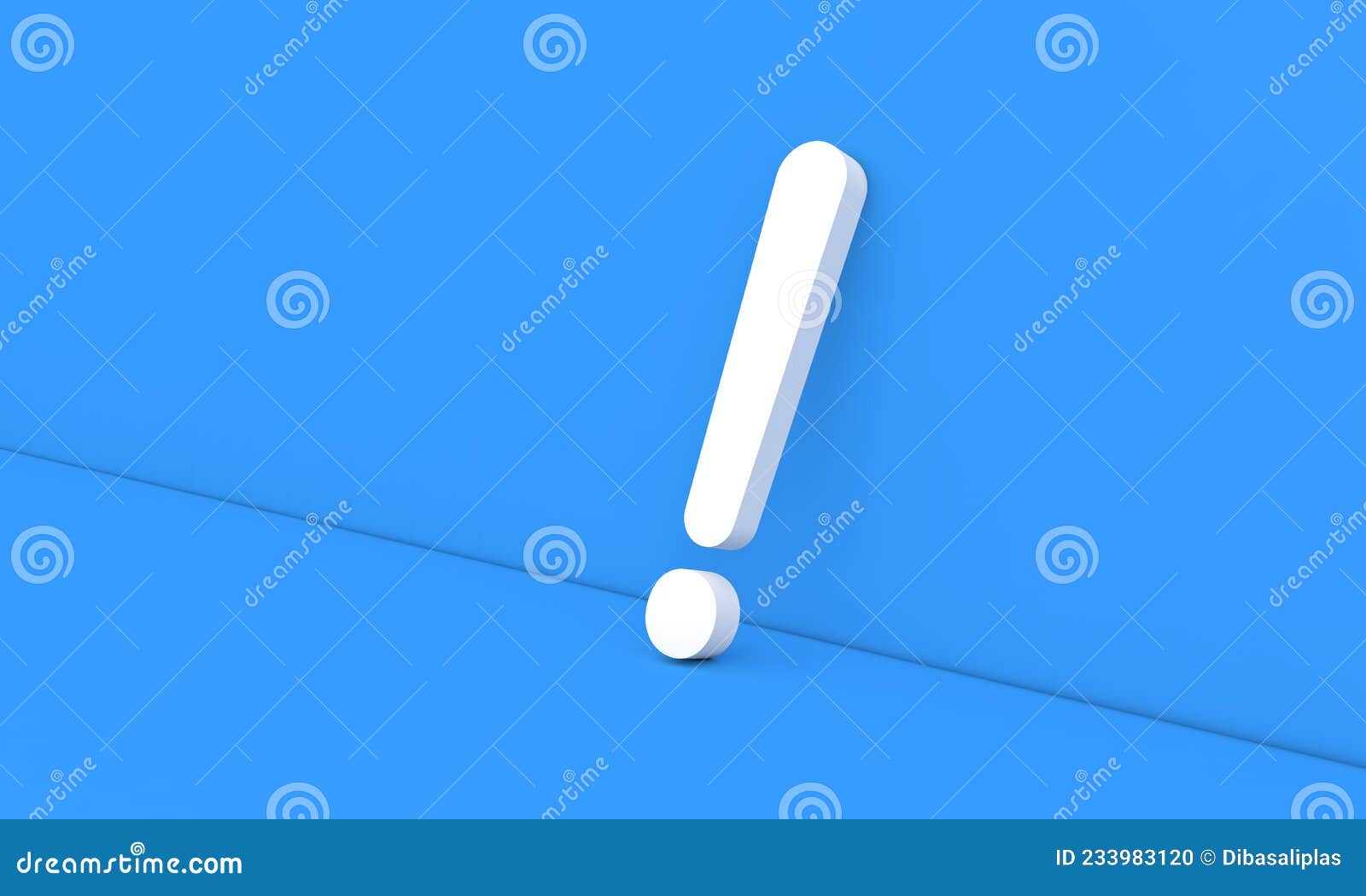 Exclamation Mark on a Blue Background . Stock Illustration ...