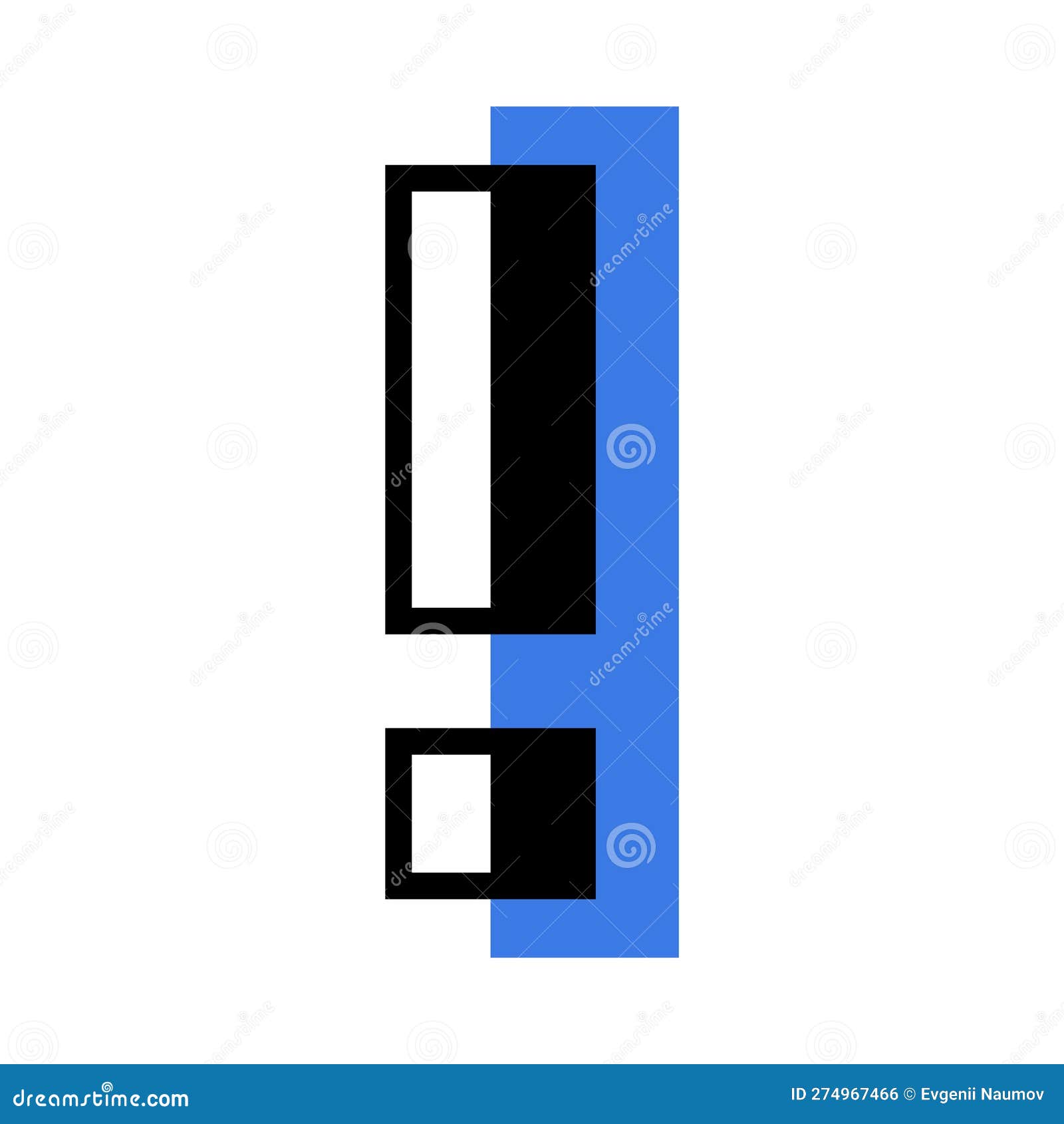 Exclamation Mark with Blue Rectangle Geometric Shape As Punctuation ...