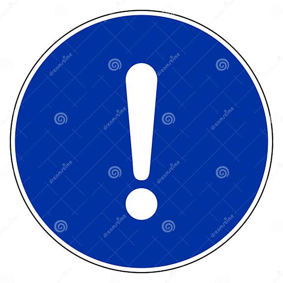 Exclamation Mark and Blue Sign Stock Vector - Illustration of white ...