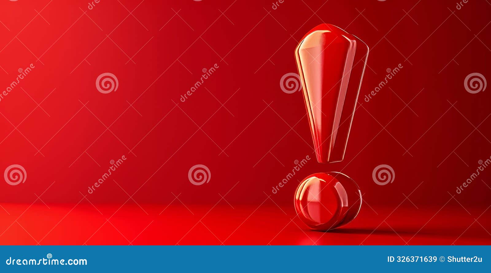 Exclamation Mark Bright Red Background Focus On Danger Warning And ...