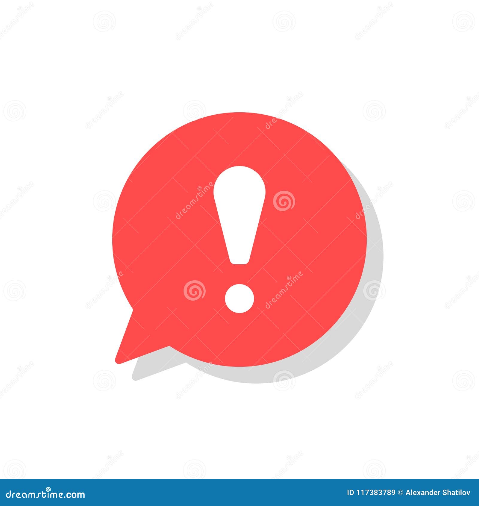 Exclamation Mark in Bubble Speech Vector Icon. Concept Os Attention or ... Exclamation Mark in Bubble Speech Vector Icon. Concept Os Attention or ...