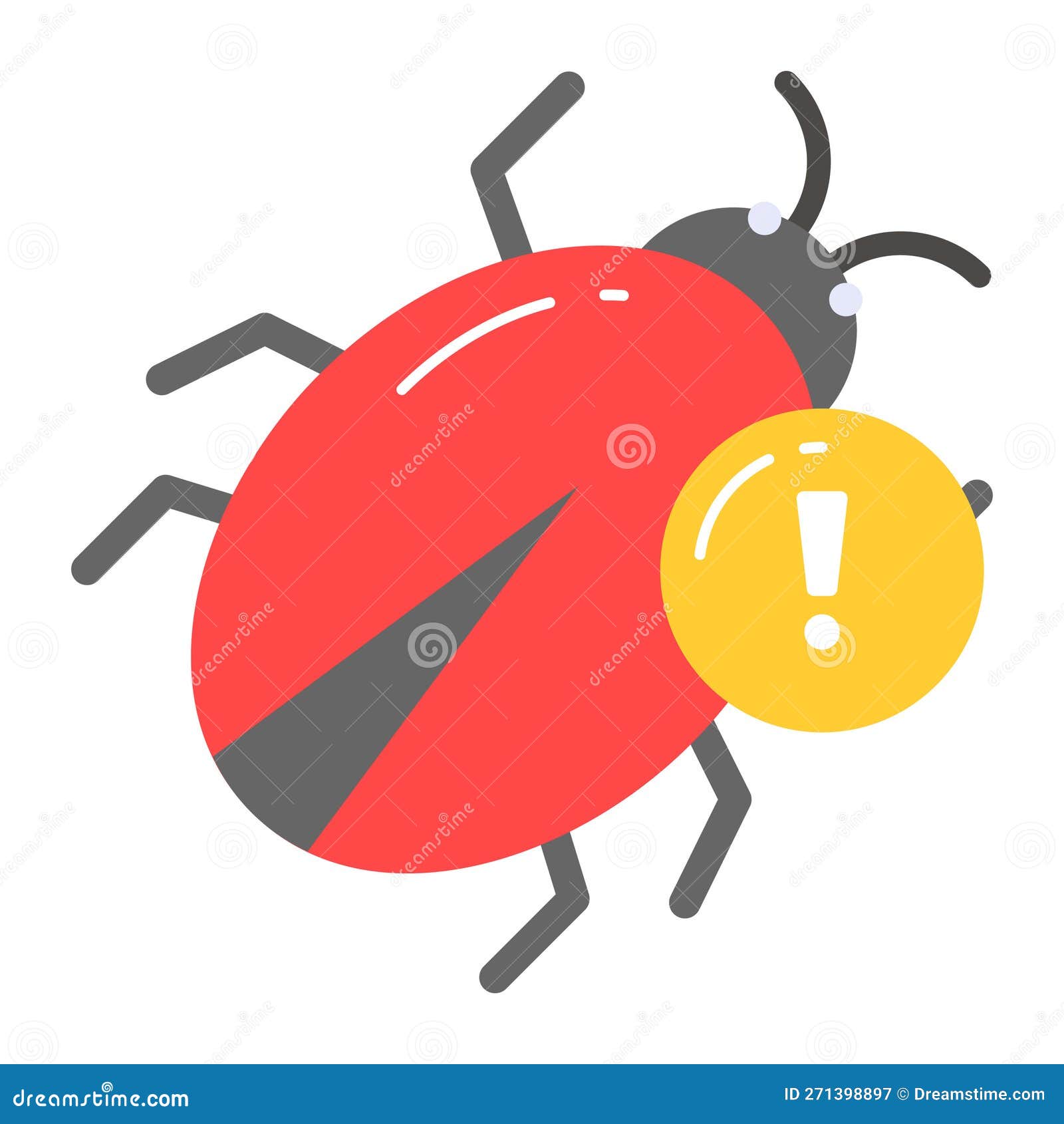 Exclamation Mark on Bug Depicting Vector of Virus Alert, Easy To Use ...