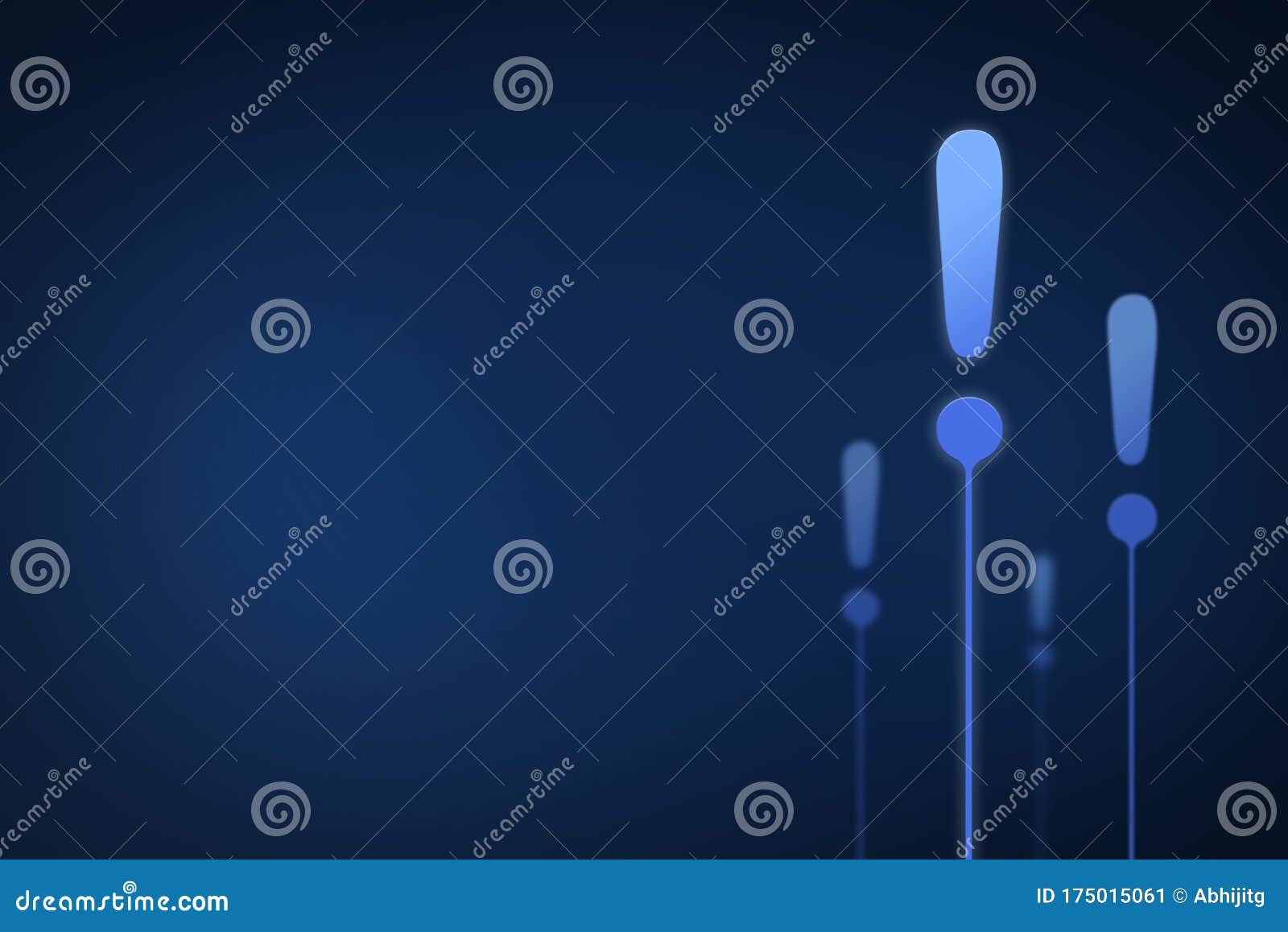 Exclamation Mark Concept on Digital Blue Background Stock Illustration ...