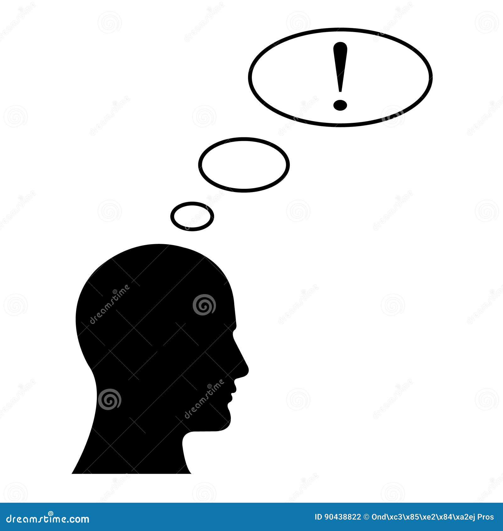 The Exclamation Mark Business Icon with Man Face Stock Vector ...