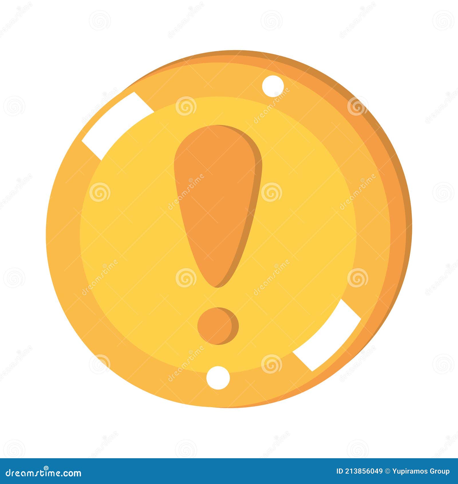 Exclamation mark button stock vector. Illustration of icon - 213856049