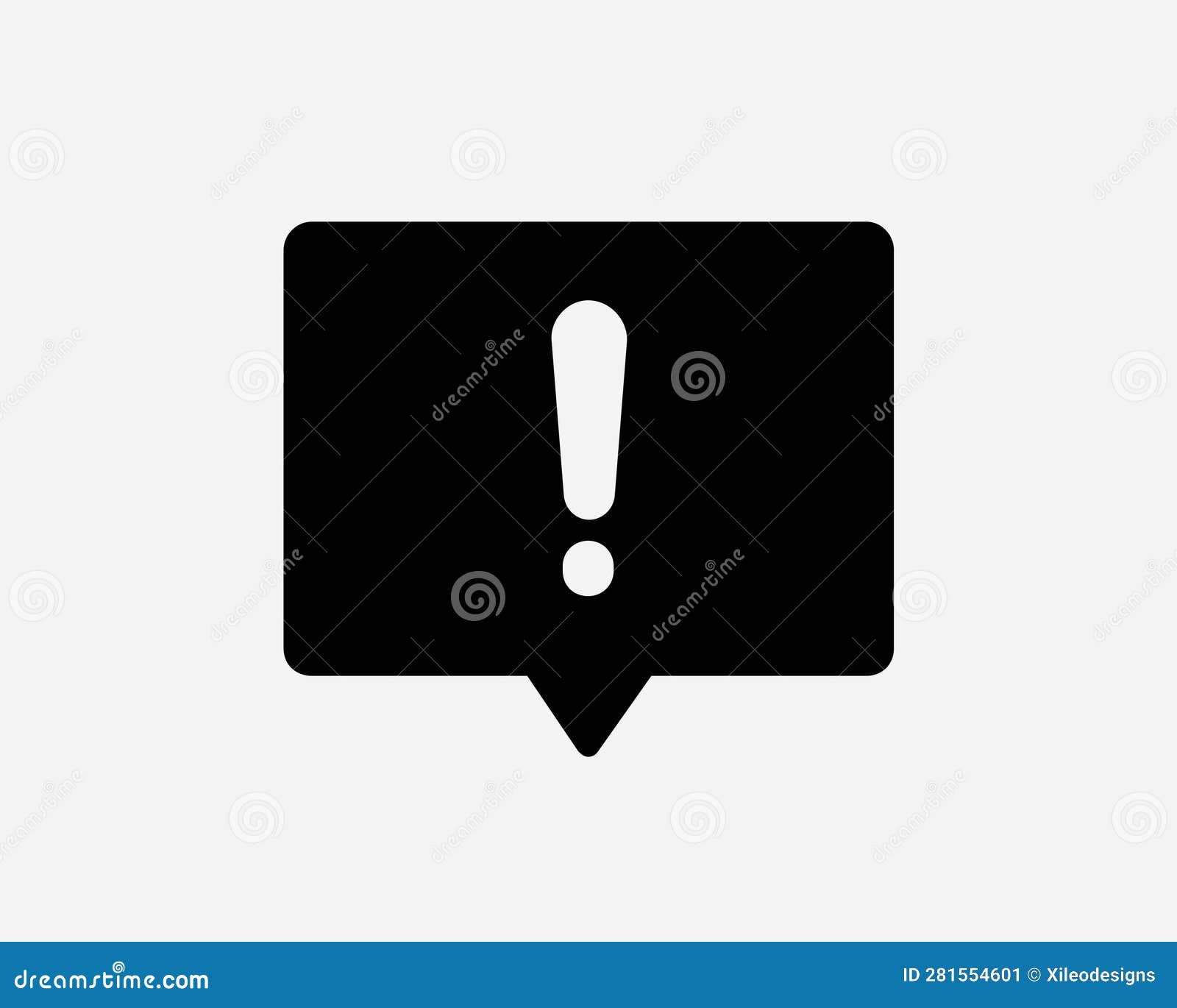 Exclamation Mark Chat Box Icon. Message Information Warning Caution ...