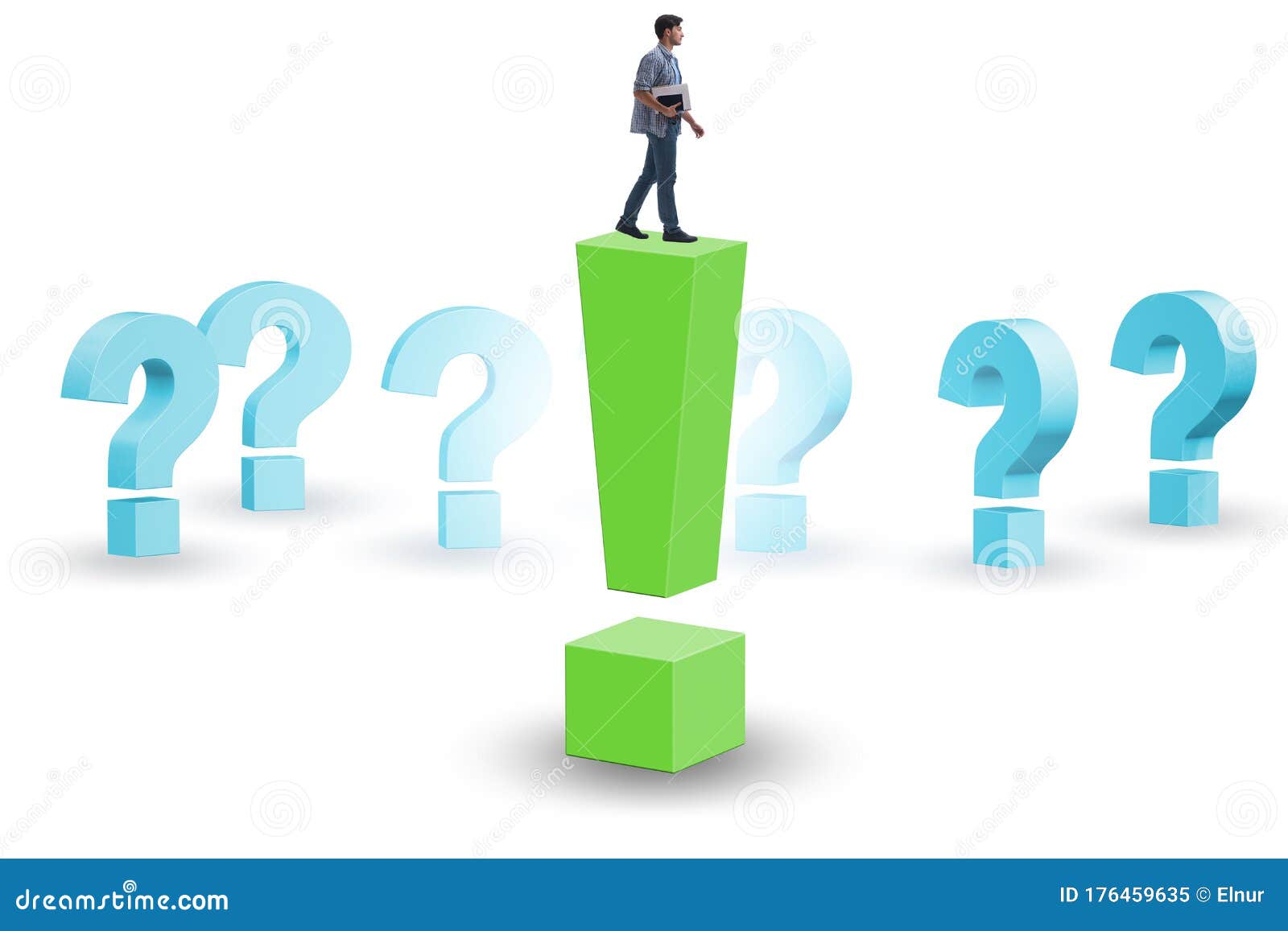 Exclamation Mark Concept with Businessman Stock Image - Image of ...