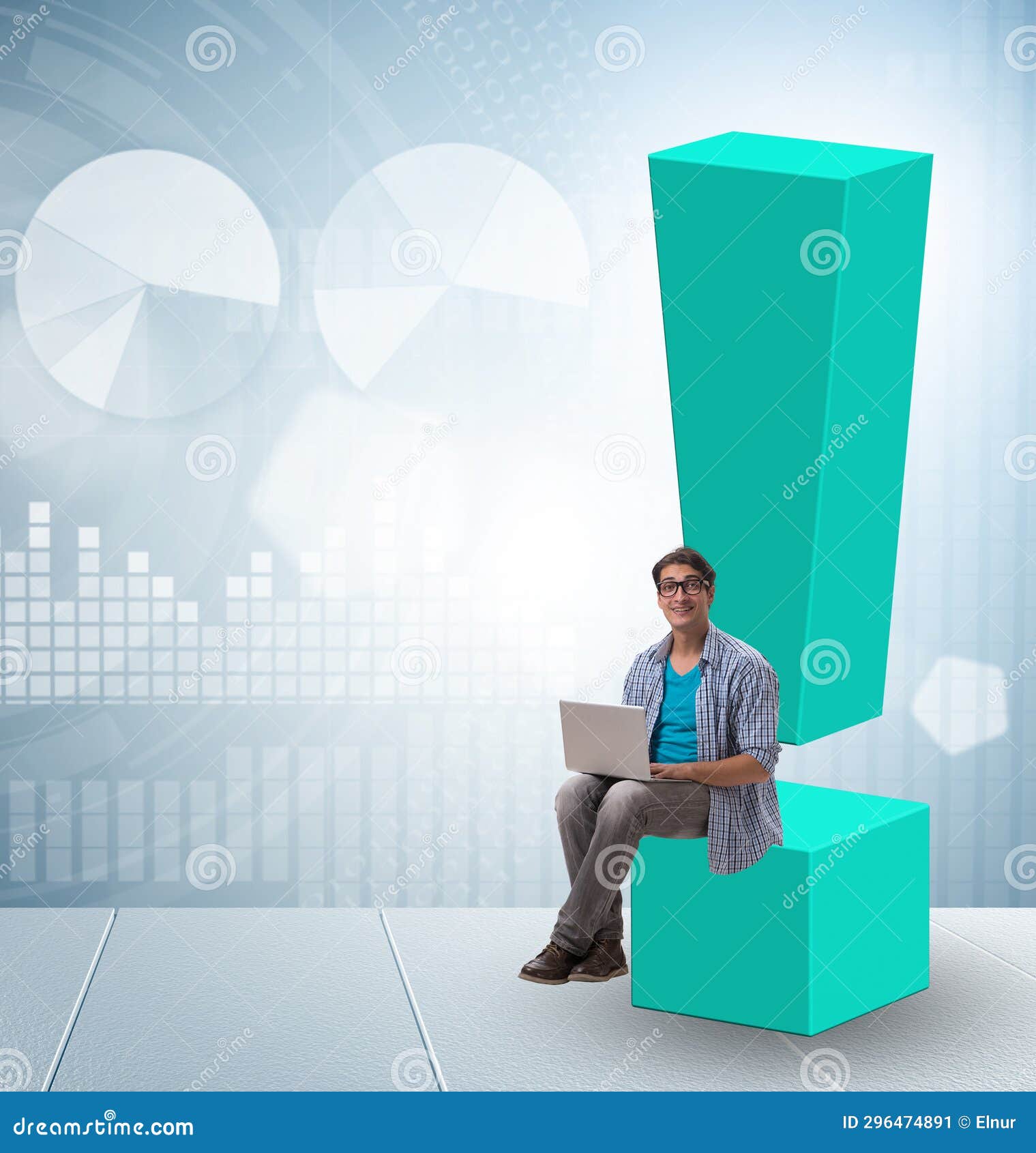 Exclamation Mark Concept with Businessman Stock Image - Image of ...