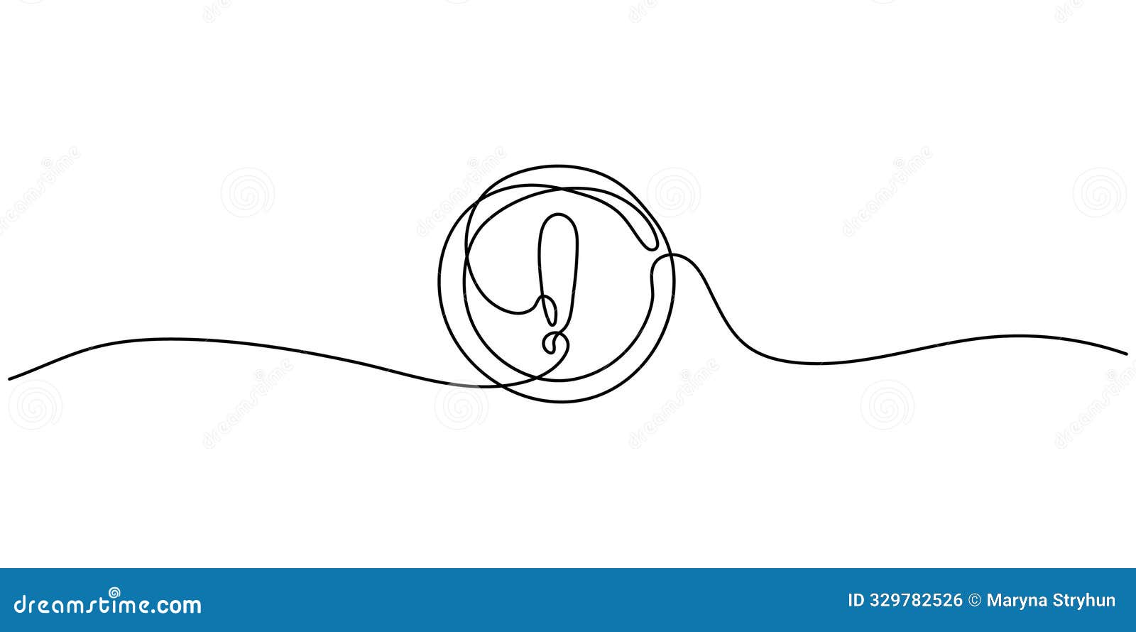 Exclamation Mark in Continuous Line Drawing Style on White Background ...