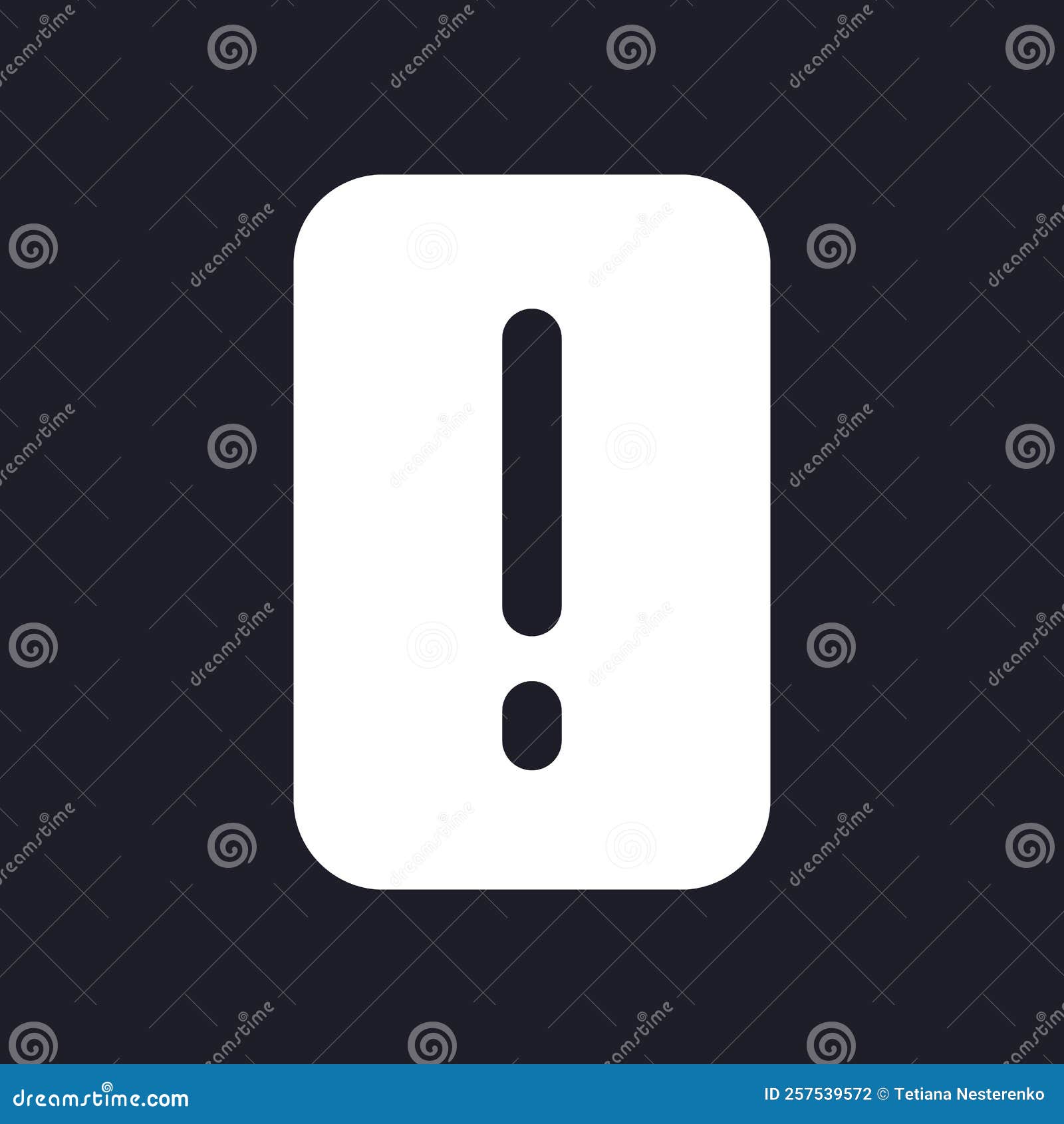 Exclamation Mark Dark Mode Glyph Ui Icon Stock Vector - Illustration of ...