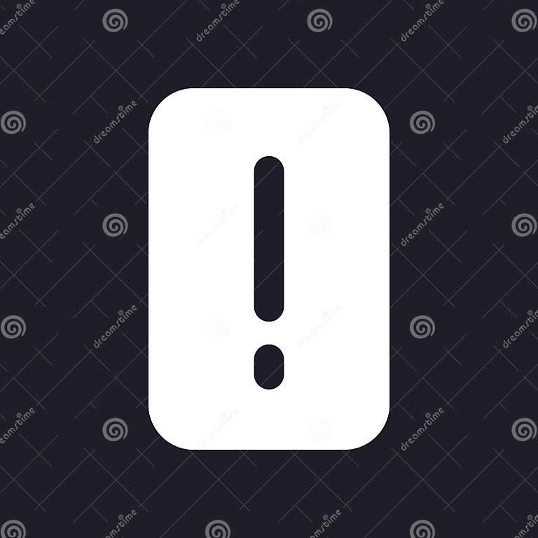 Exclamation Mark Dark Mode Glyph Ui Icon Stock Vector - Illustration of ...