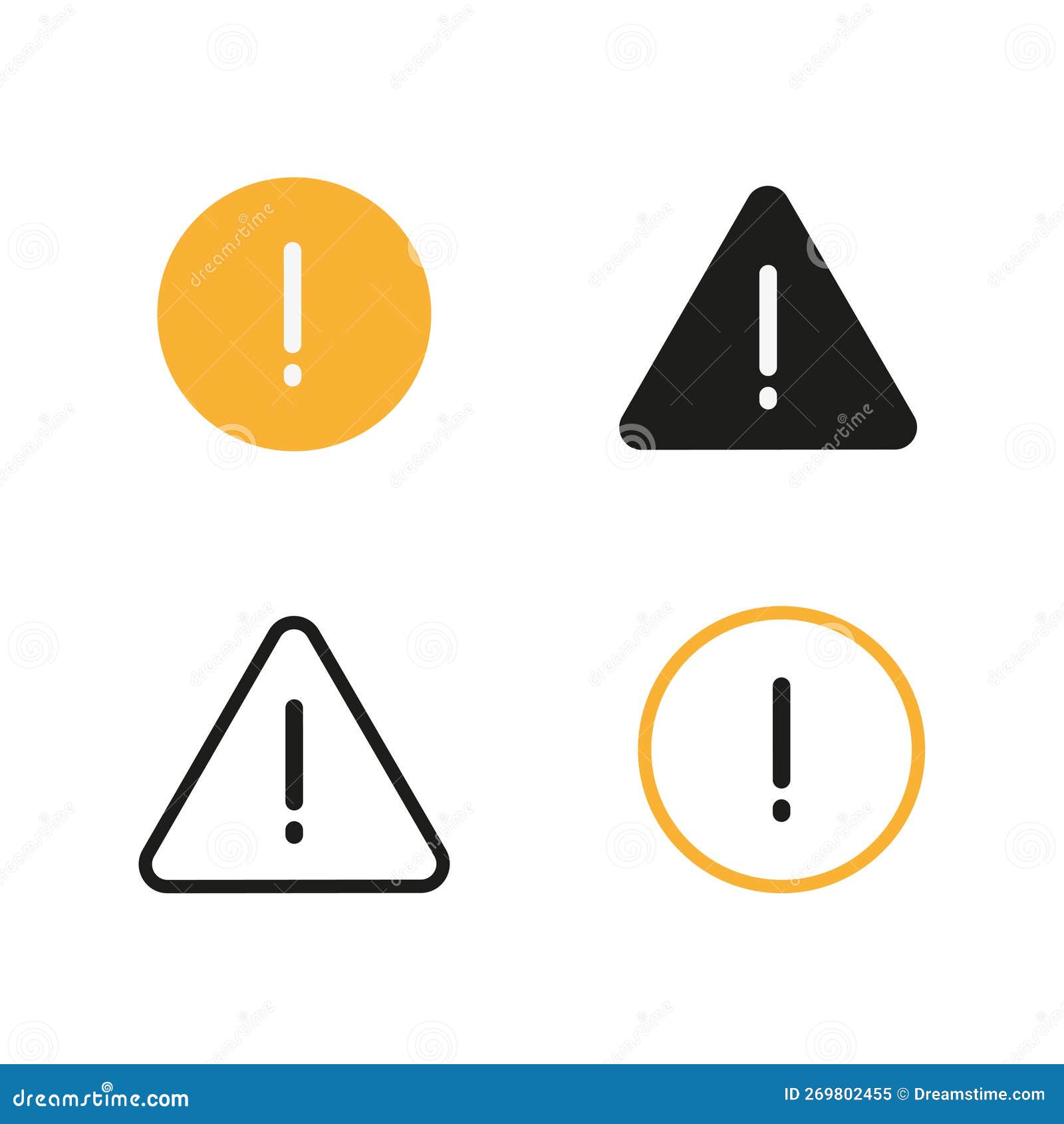 Exclamation Mark Different Shapes. Vector Illustration Stock Vector ...