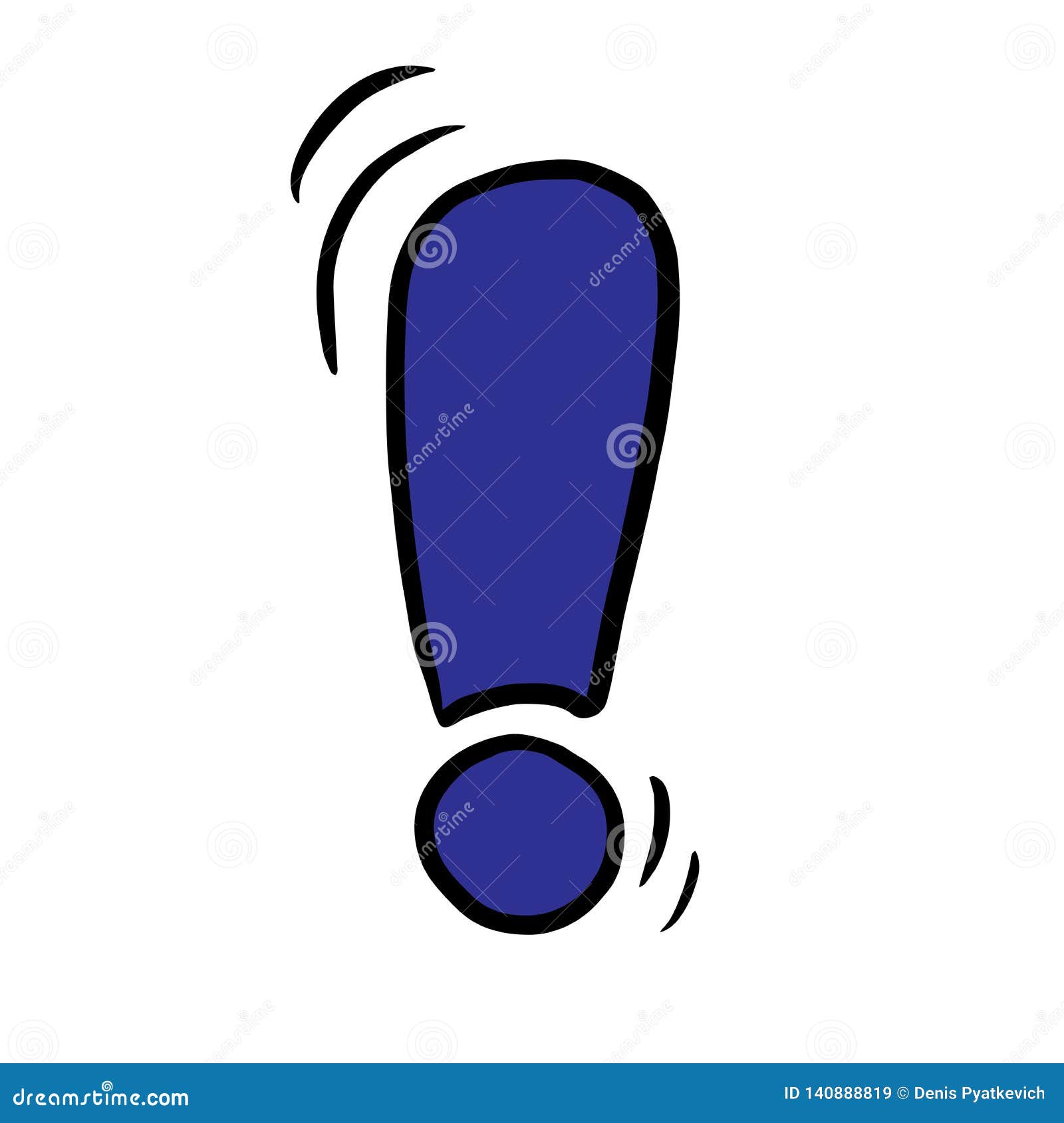 Exclamation mark doodle stock vector. Illustration of drawn - 140888819