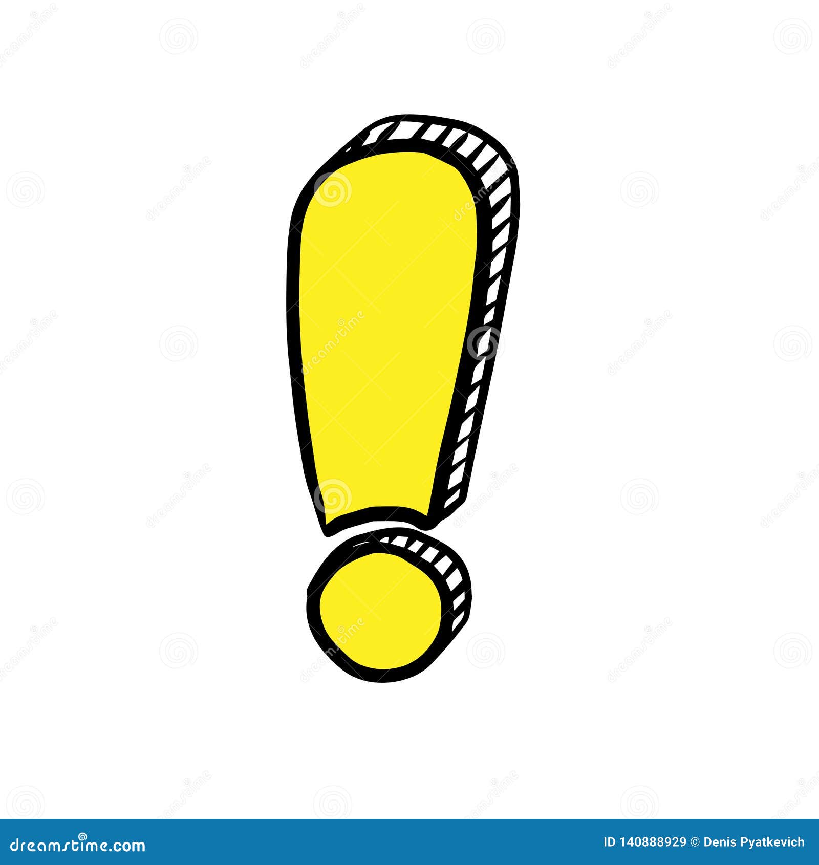 Exclamation mark doodle stock vector. Illustration of important - 140888929
