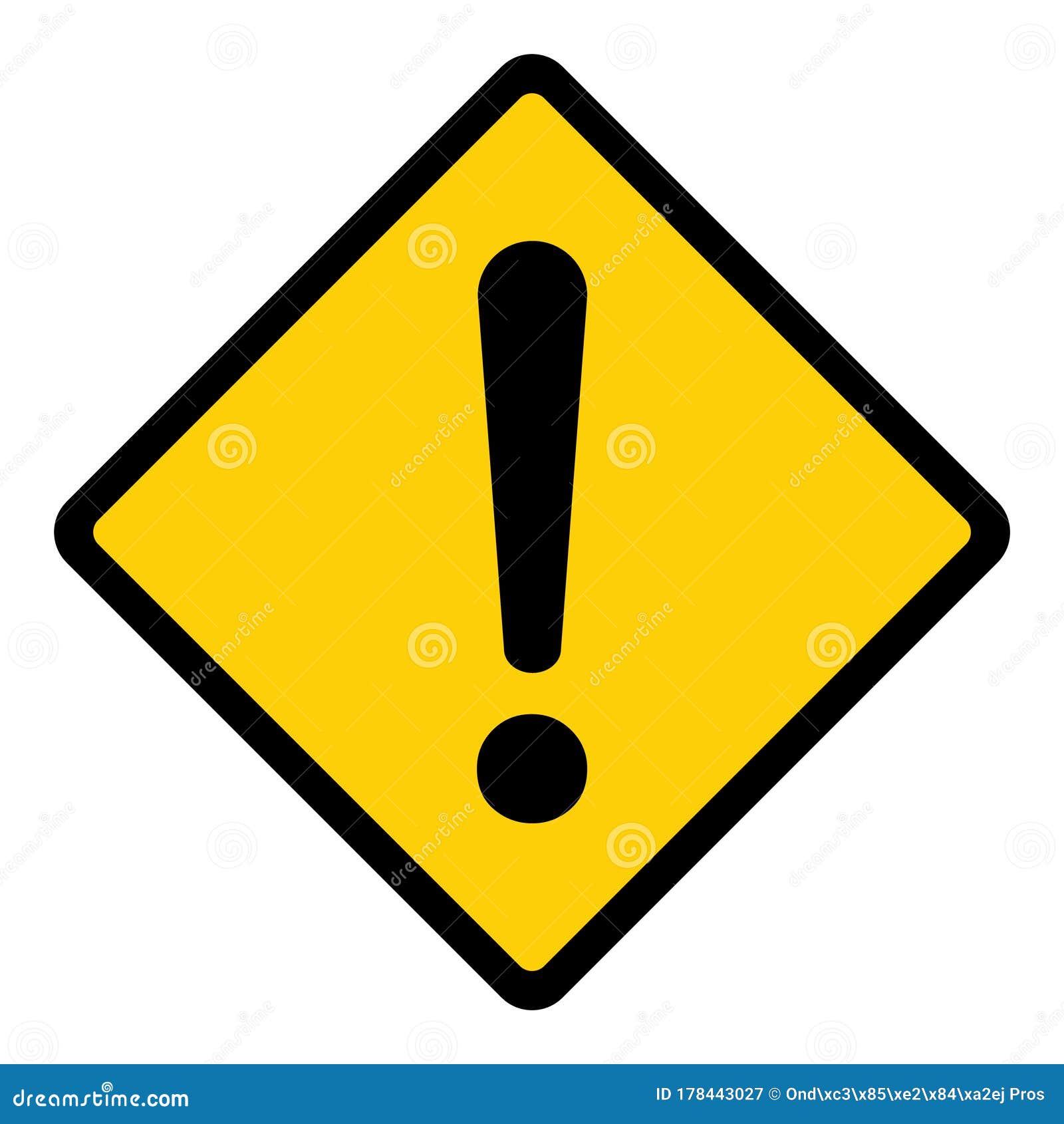 Exclamation Mark Flat Design Icon Vector. Hazard Warning Attention Sign ...