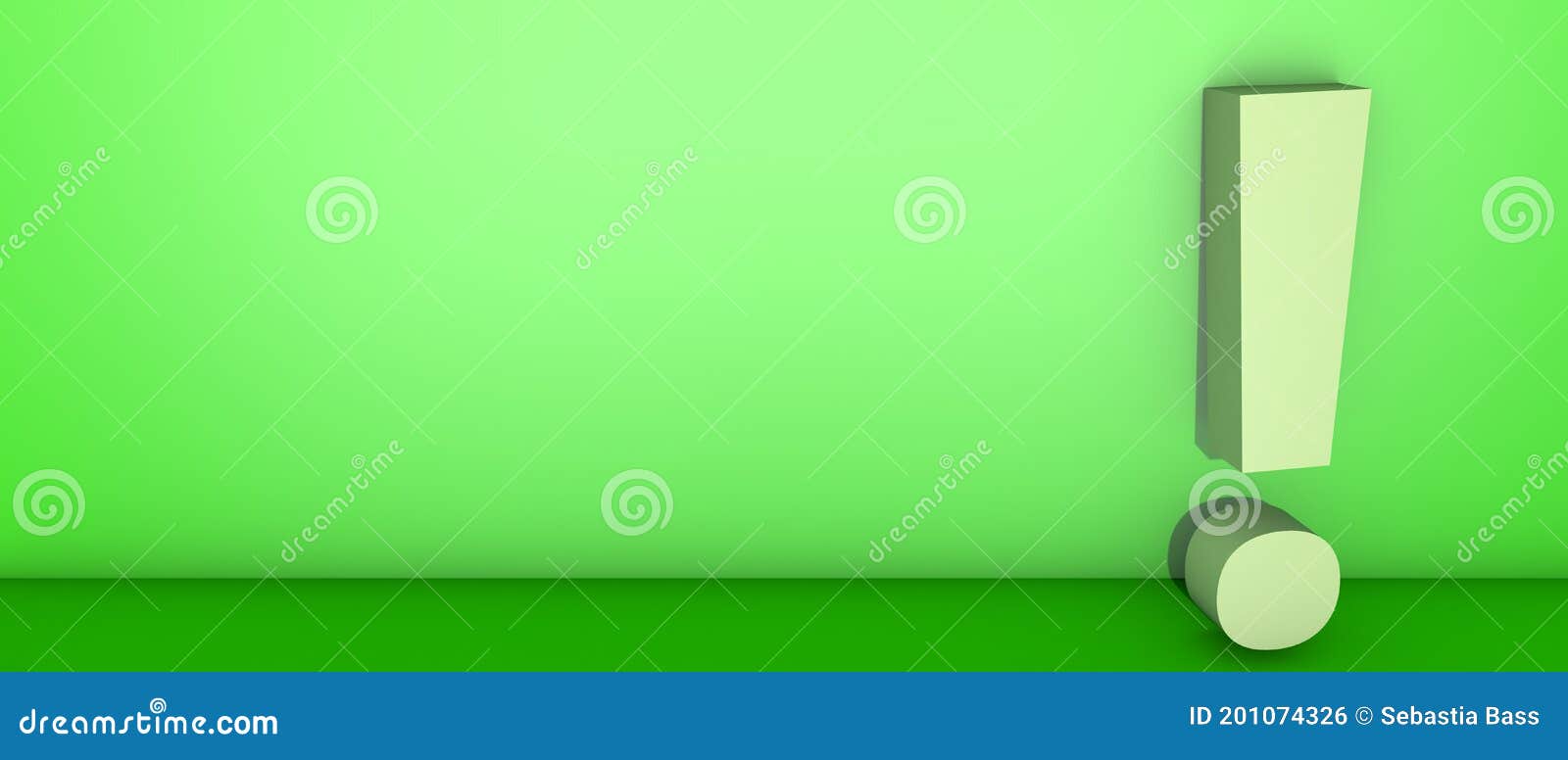 Exclamation Mark on Green Background. 3d Illustration Stock ...